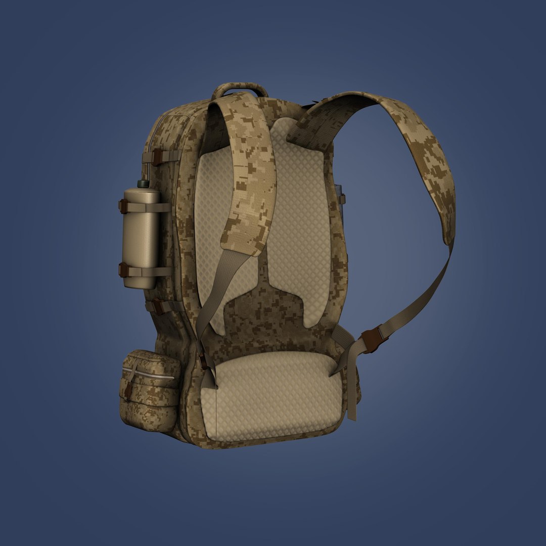 3d Soldier Backpack Model