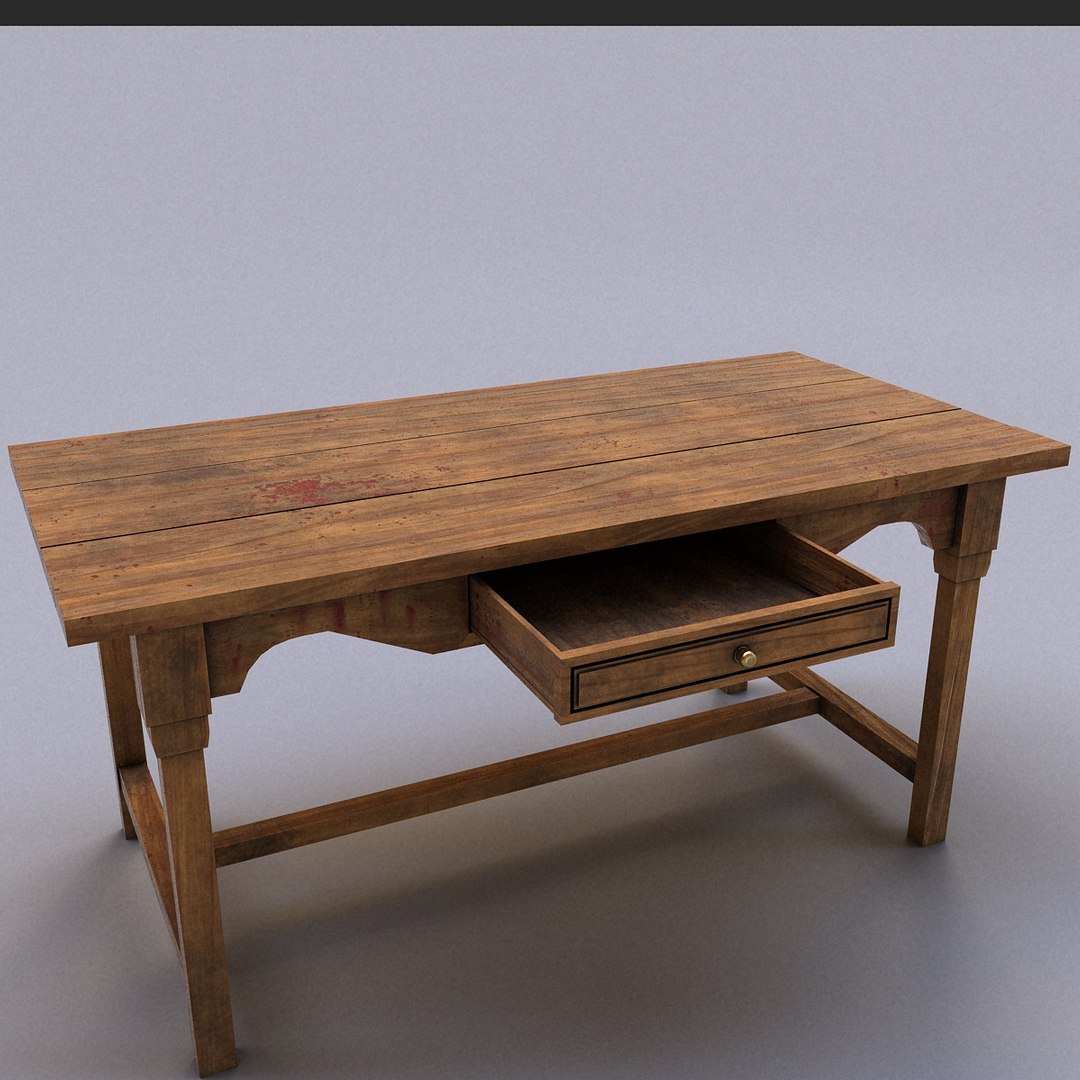 3D Old Table Model - TurboSquid 1223237
