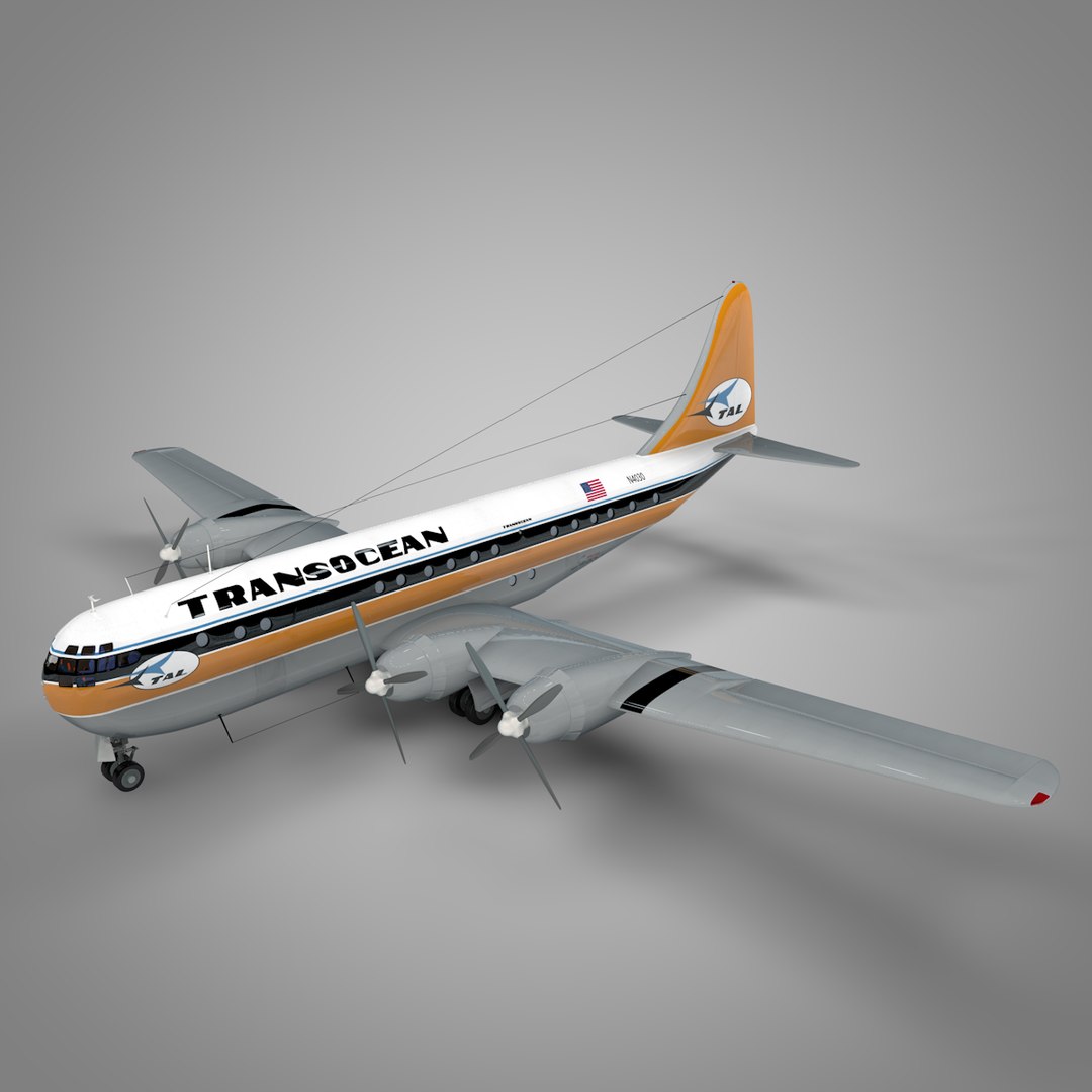 Boeing 377 Stratocruiser Transocean 3D - TurboSquid 1448080