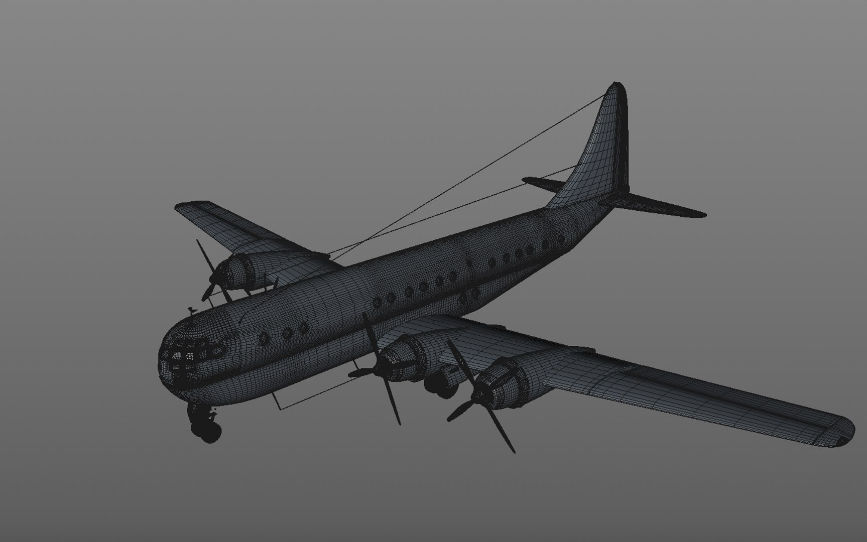 Boeing 377 Stratocruiser Transocean 3D - TurboSquid 1448080