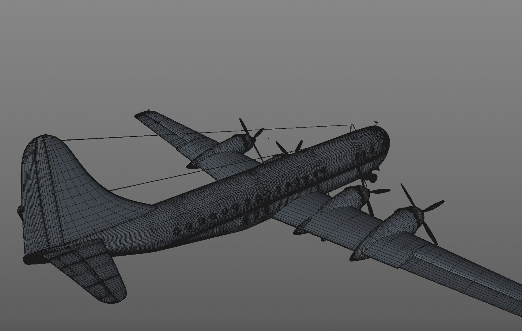 Boeing 377 Stratocruiser Transocean 3D - TurboSquid 1448080