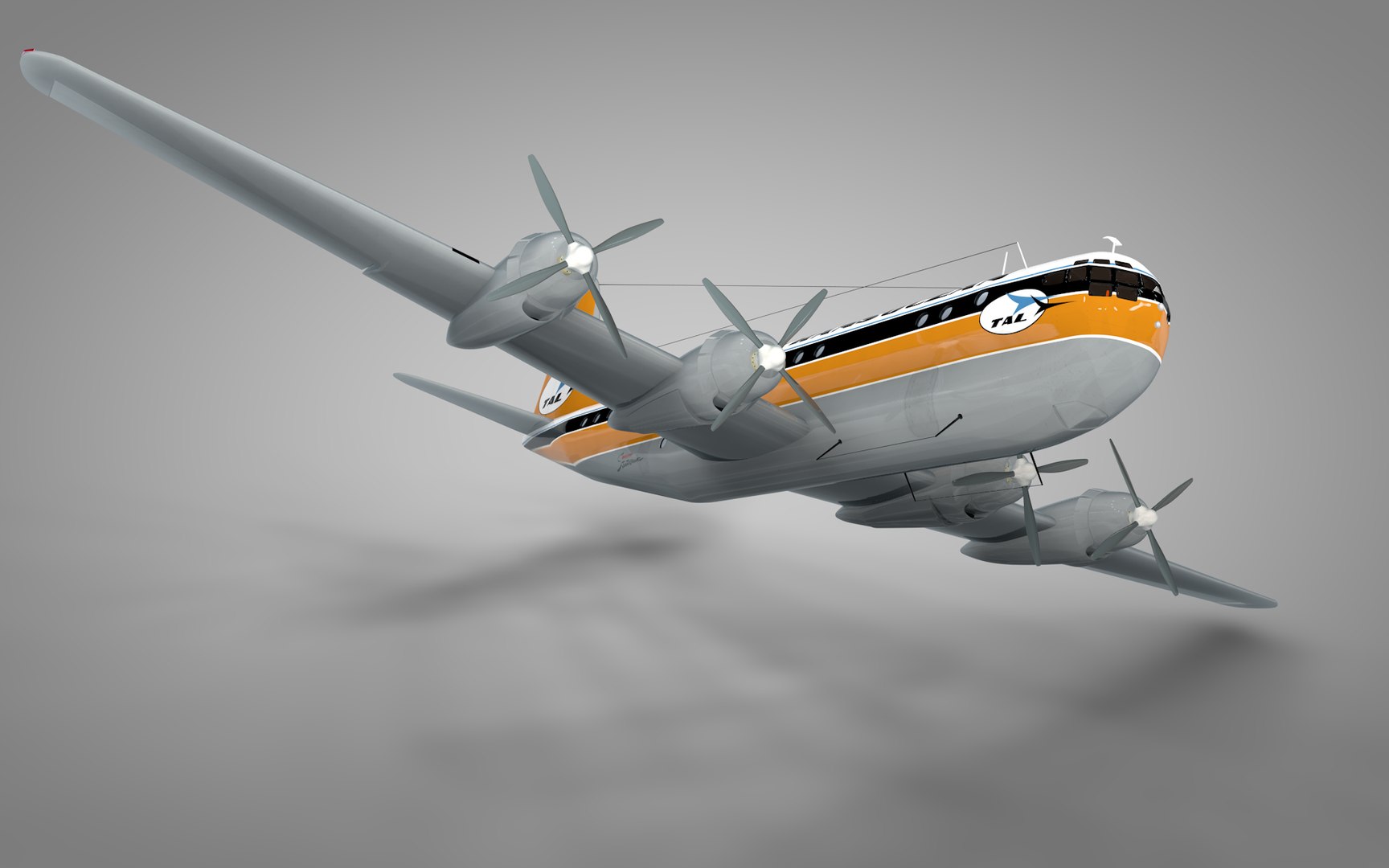 Boeing 377 Stratocruiser Transocean 3D - TurboSquid 1448080