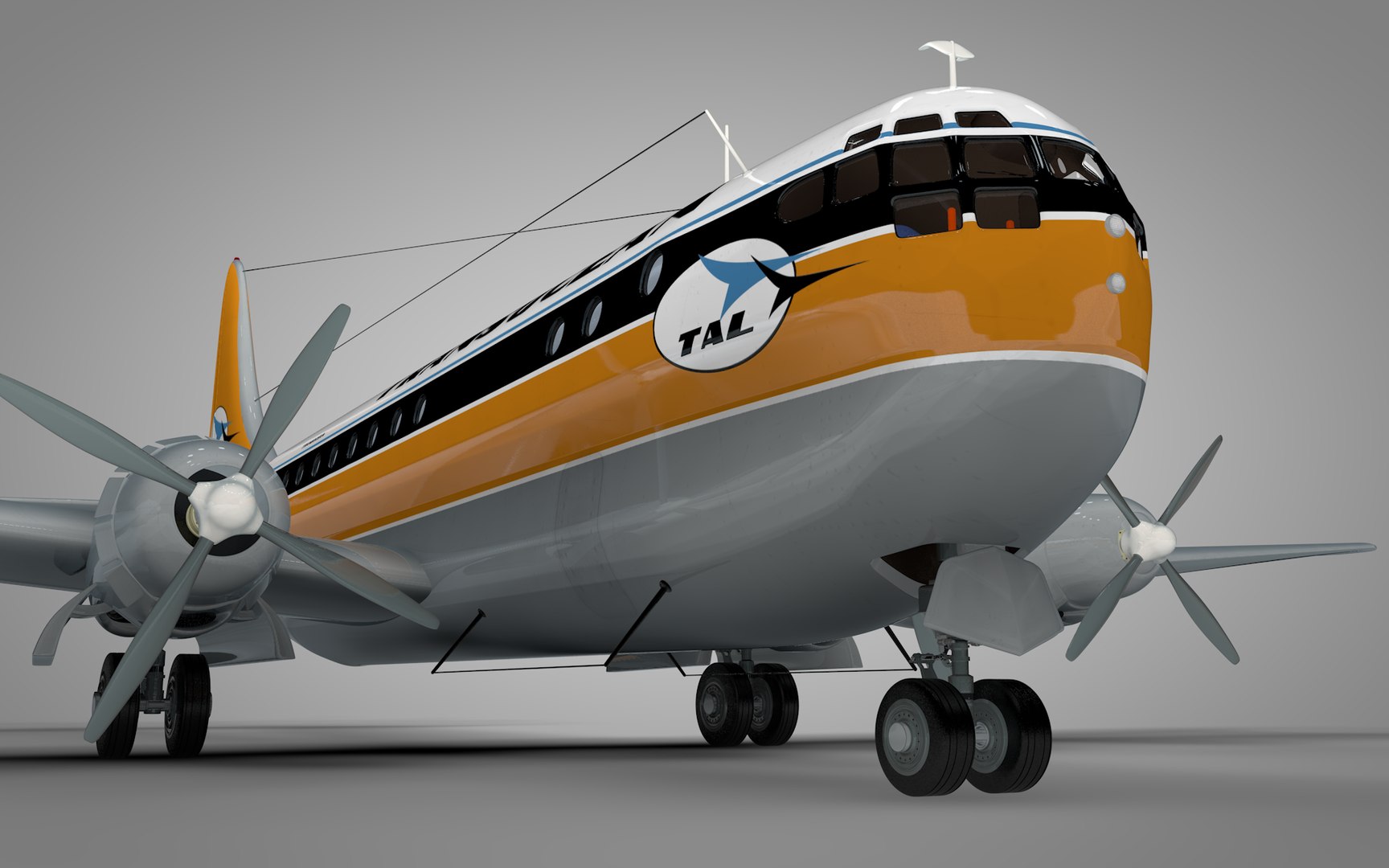 Boeing 377 Stratocruiser Transocean 3D - TurboSquid 1448080