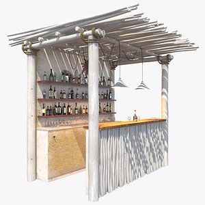 3d store beverage bar beach model