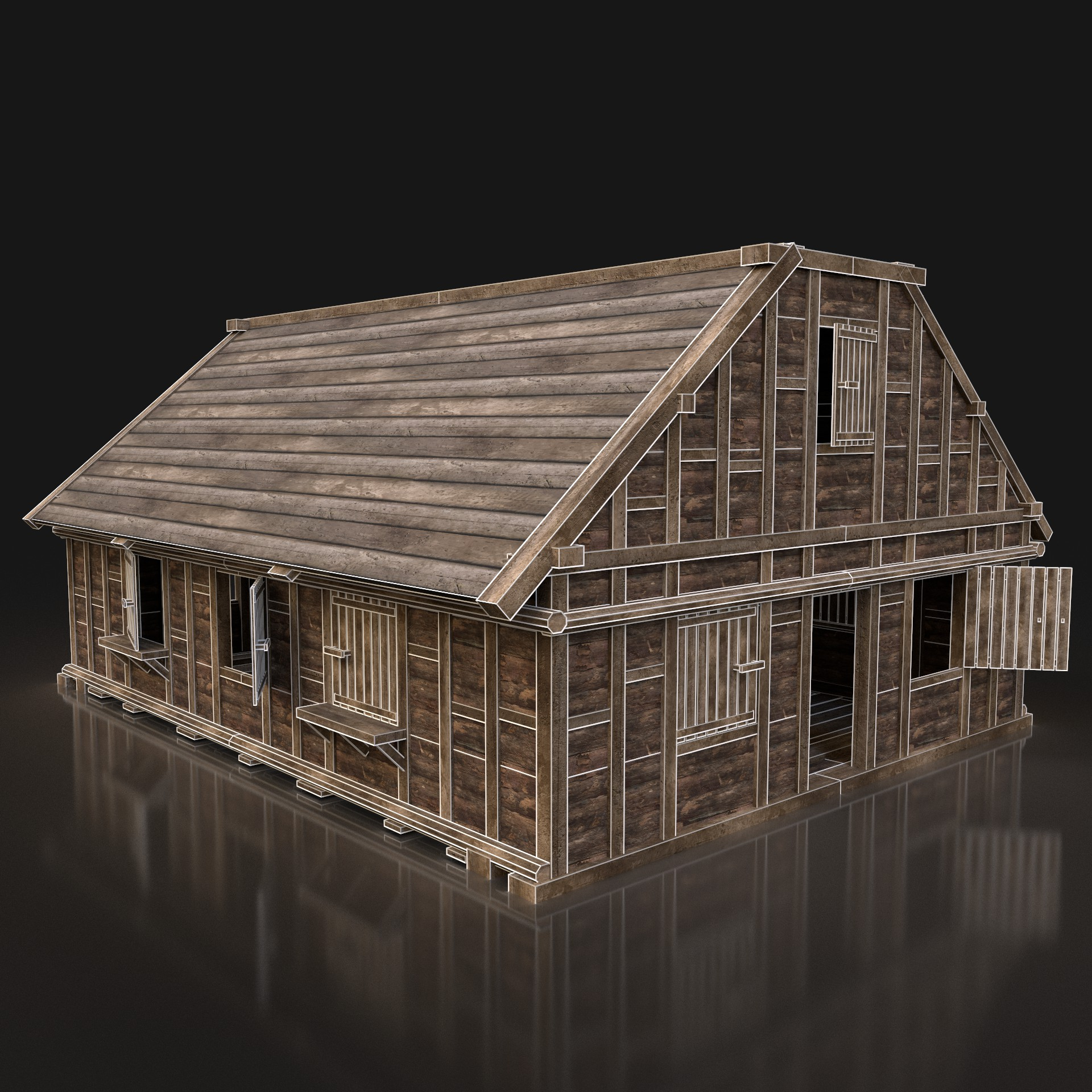 3D 30 enterable medieval houses - TurboSquid 1490132