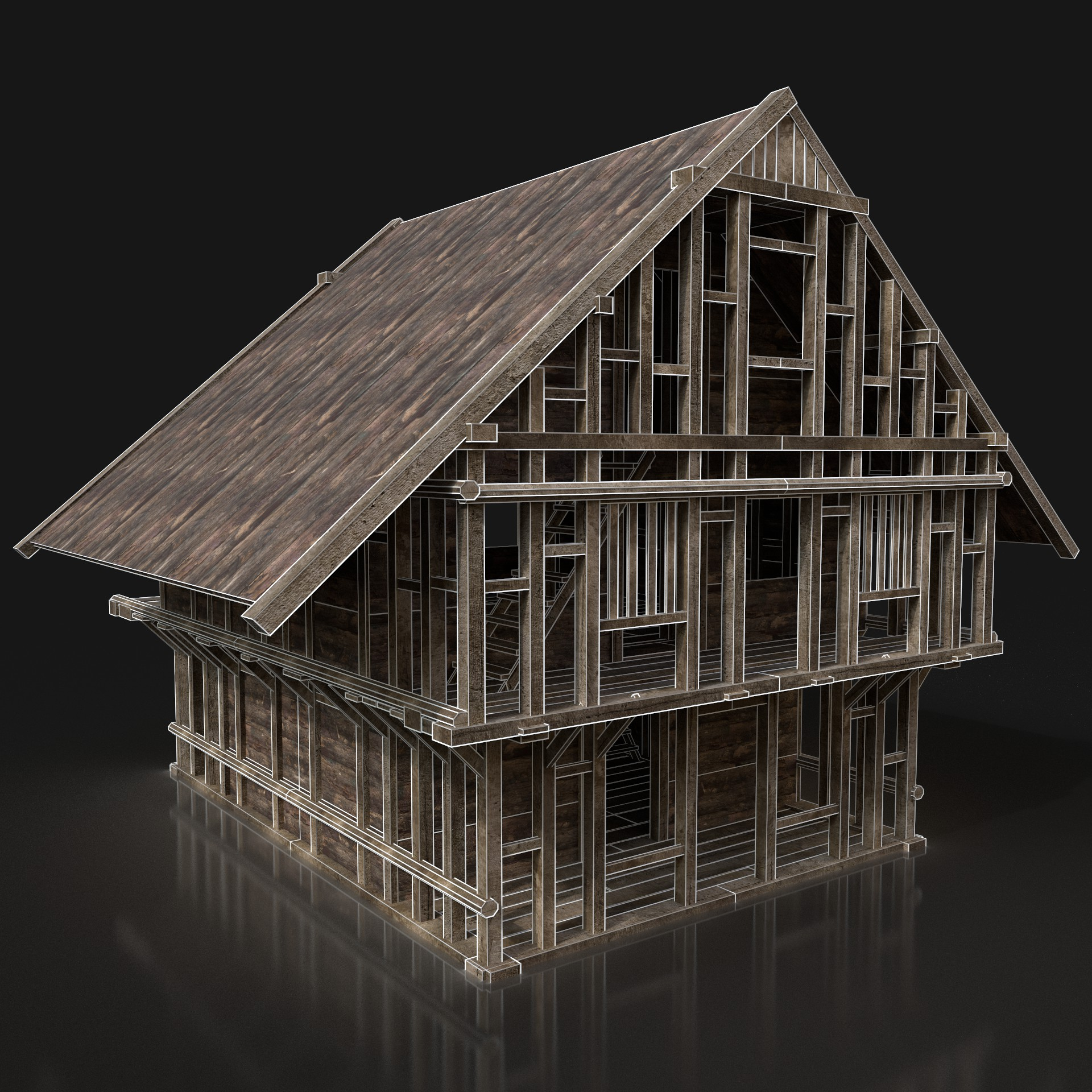 3D 30 enterable medieval houses - TurboSquid 1490132