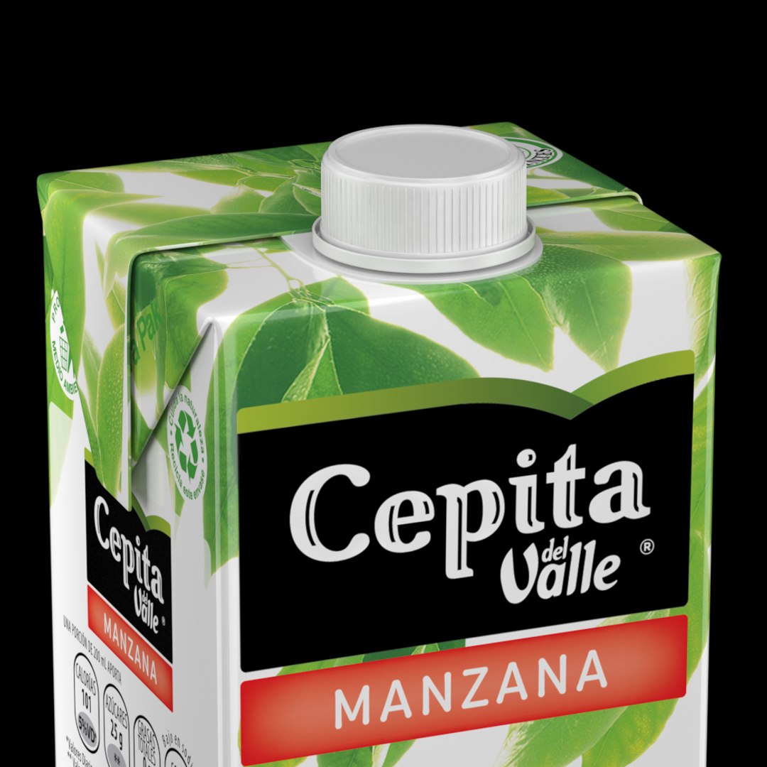 Cepita Manzana Tetrapak Square 3d Model