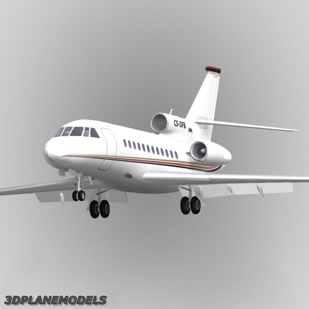 dassault falcon business jet obj