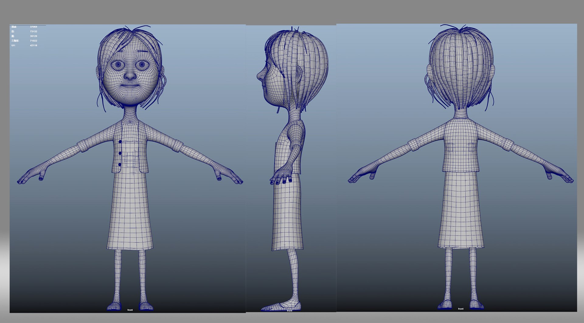 Cartoon Girl Child Student Model - TurboSquid 1549973