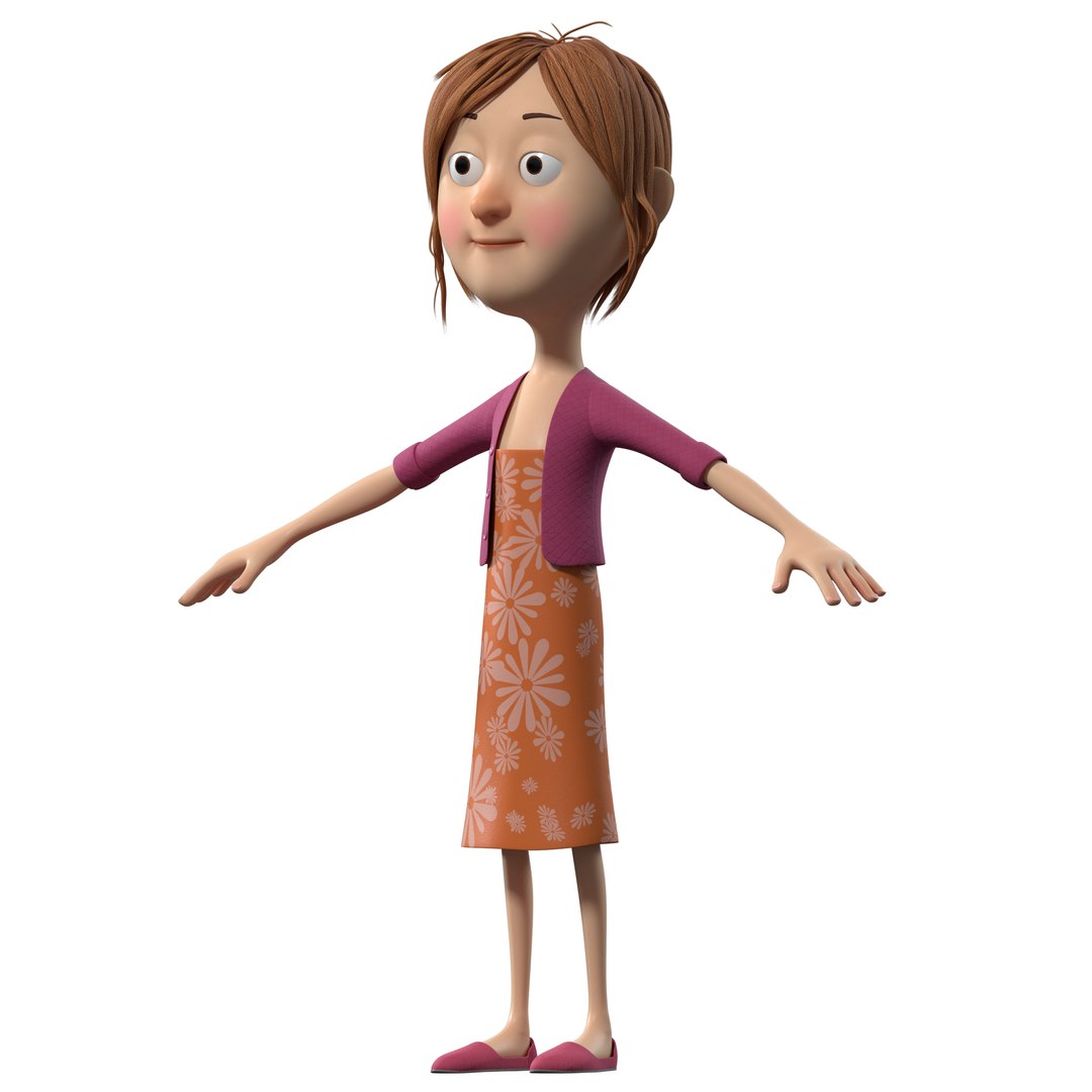 Cartoon Girl Child Student Model - TurboSquid 1549973