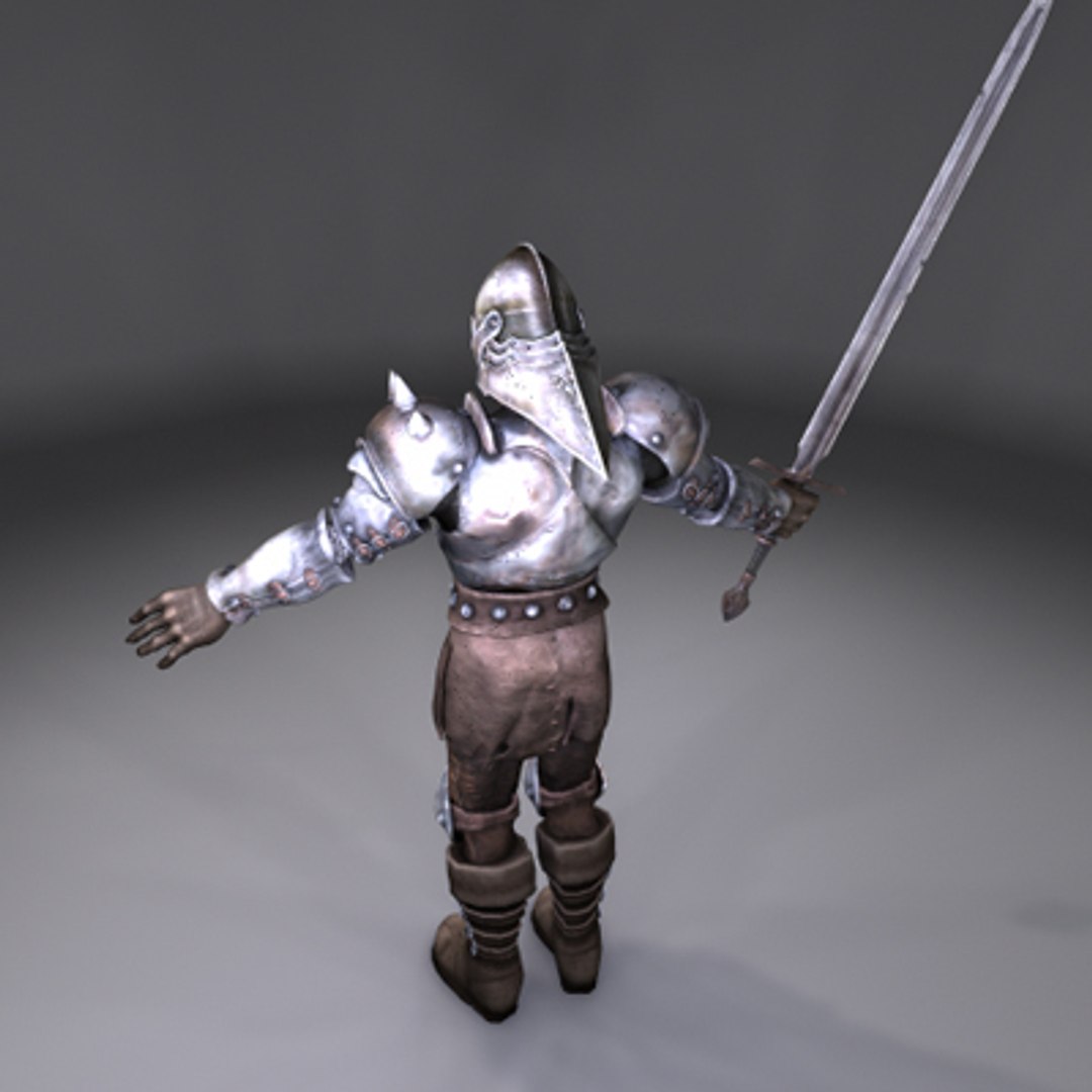 3d knight rusted armor model