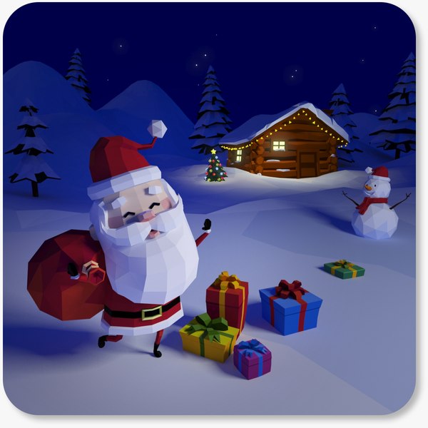 modelo 3d Santa Claus 2019 Low Poly Style Rigged - TurboSquid 1460932