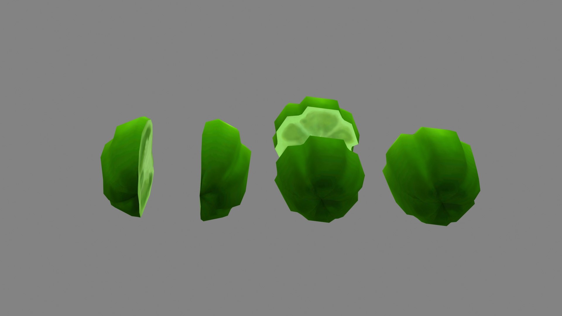 Cartoon Green Chili - Chili Slice 3D Model - TurboSquid 1930209