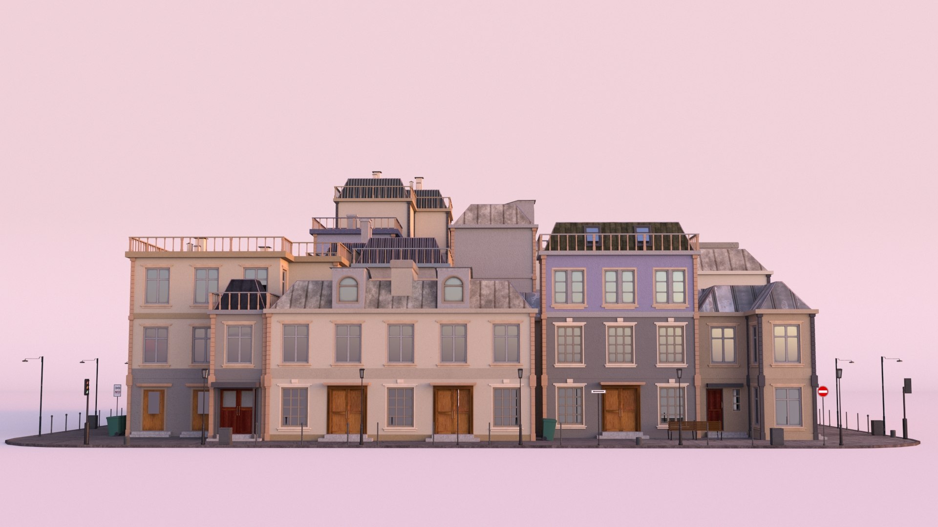 3D Model City Block European - TurboSquid 2021599