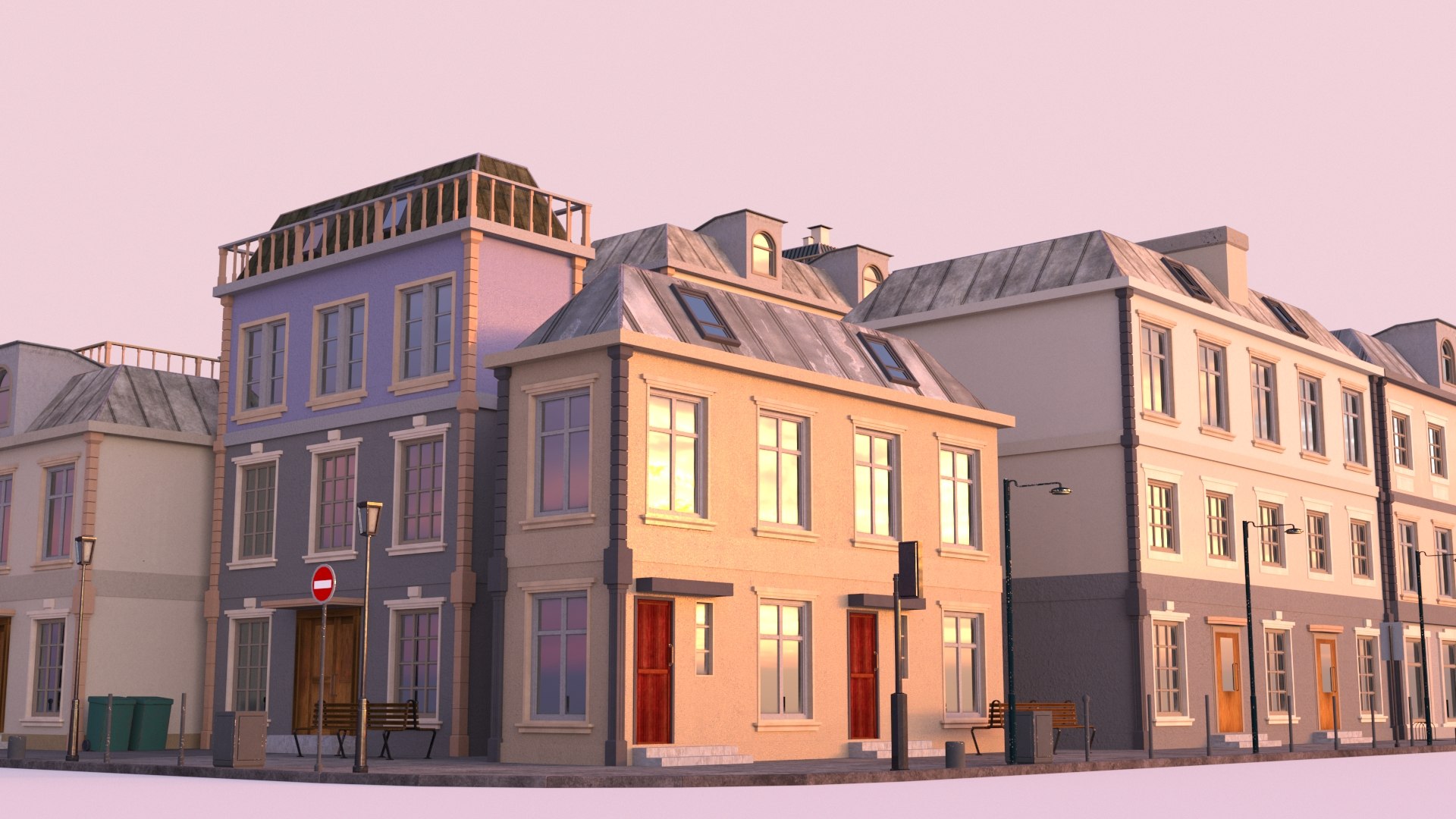 3D Model City Block European - TurboSquid 2021599