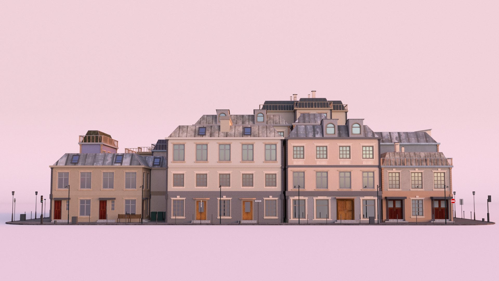 3D Model City Block European - TurboSquid 2021599