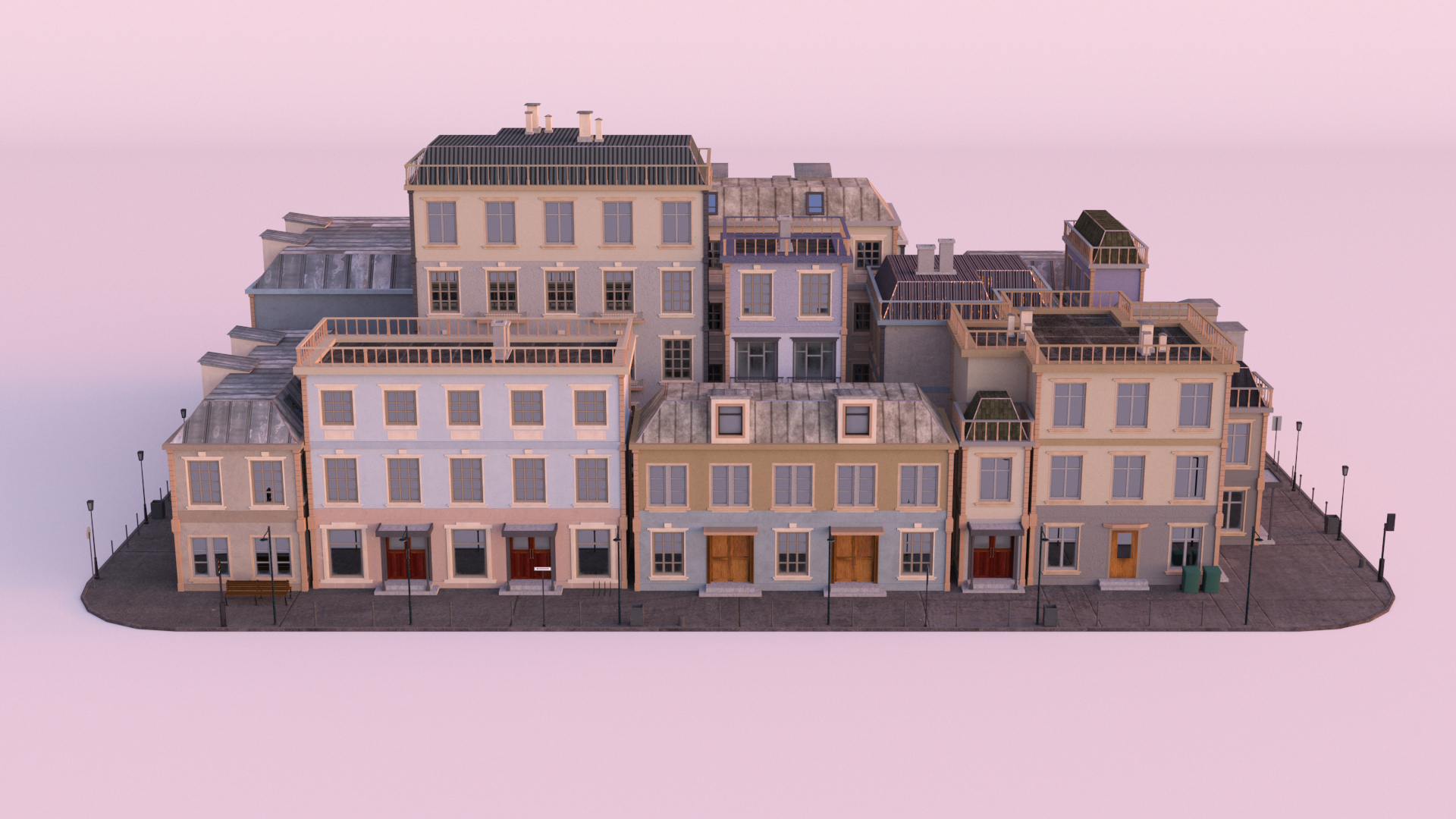 3D Model City Block European - TurboSquid 2021599