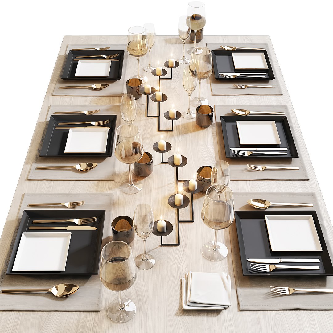 Table Setting 12 3D - TurboSquid 1482643
