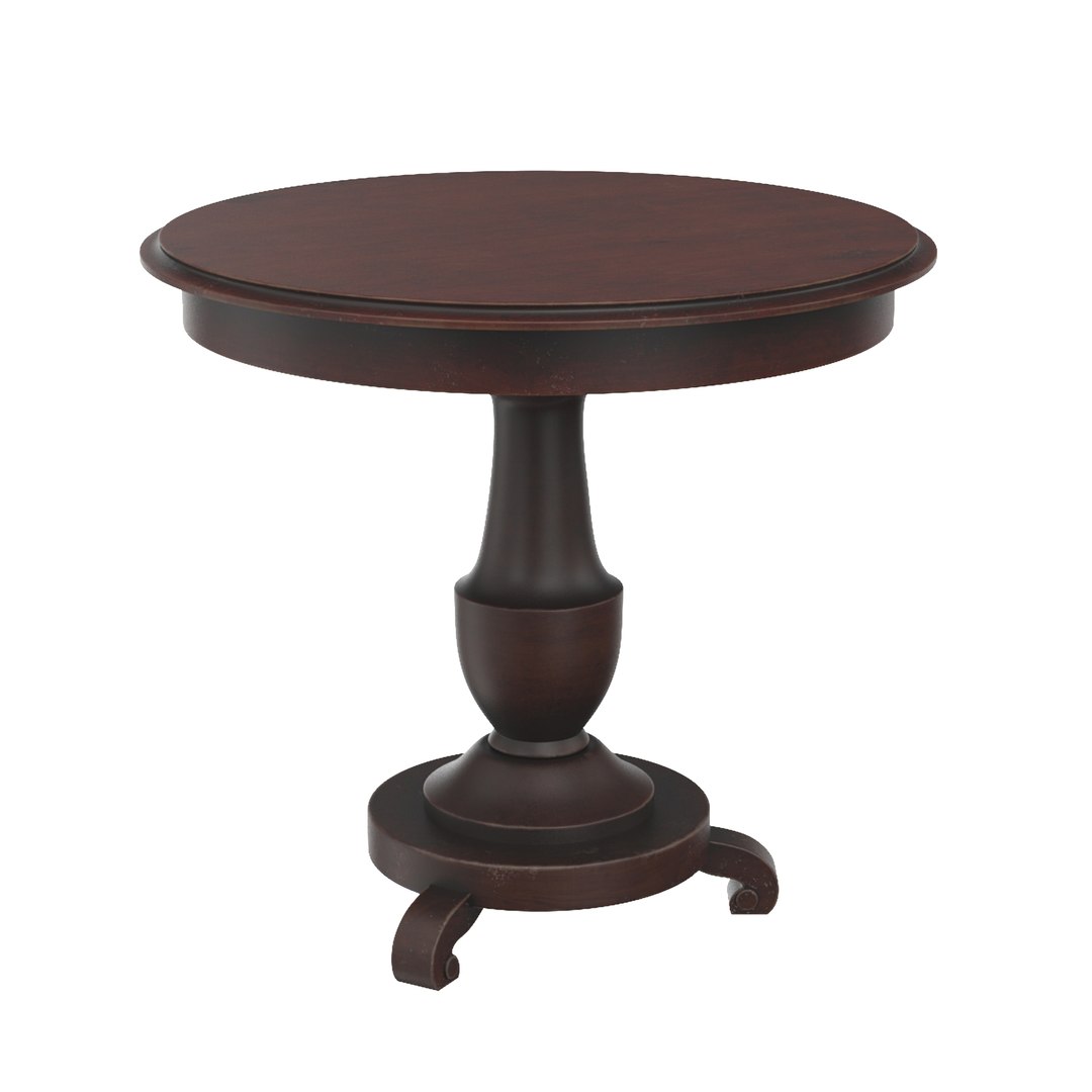 3D Antique Italian Walnut Wood Round Table - TurboSquid 2009362