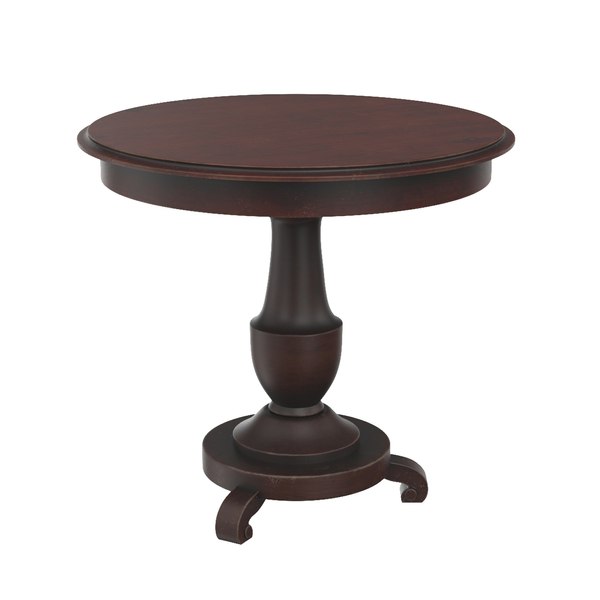 3D Antique Italian Walnut Wood Round Table - TurboSquid 2009362