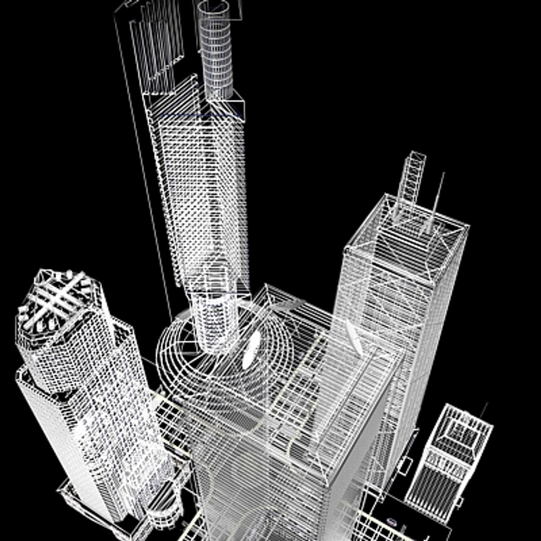 3d model city junction skyscrapers