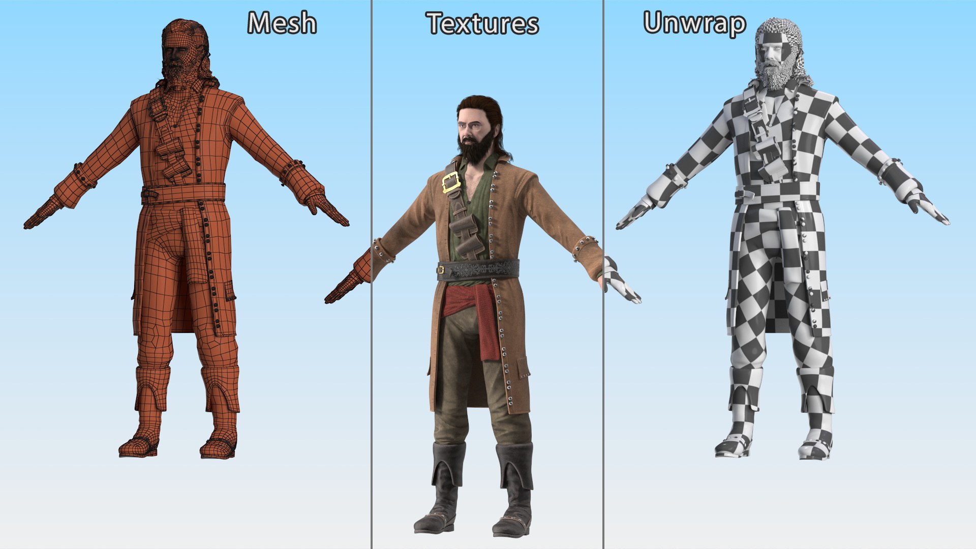 Medieval Rogue Pirate Man 3D - TurboSquid 2193885