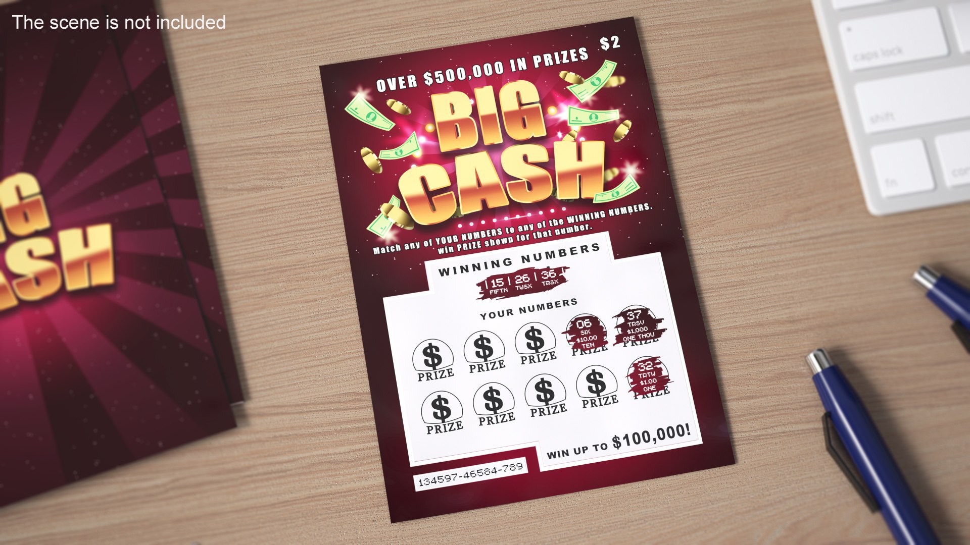 3D Big Cash Lottery Ticket With Erased Scratchcard Model - TurboSquid ...
