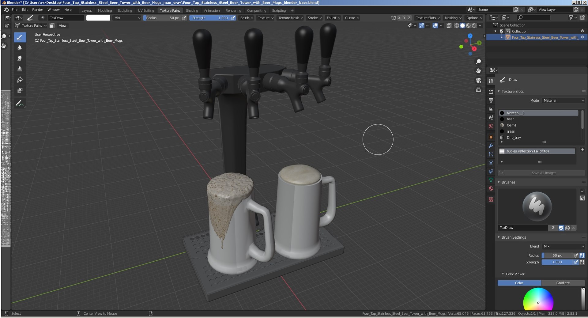 Tap stainless steel beer tower 3D model - TurboSquid 1625401