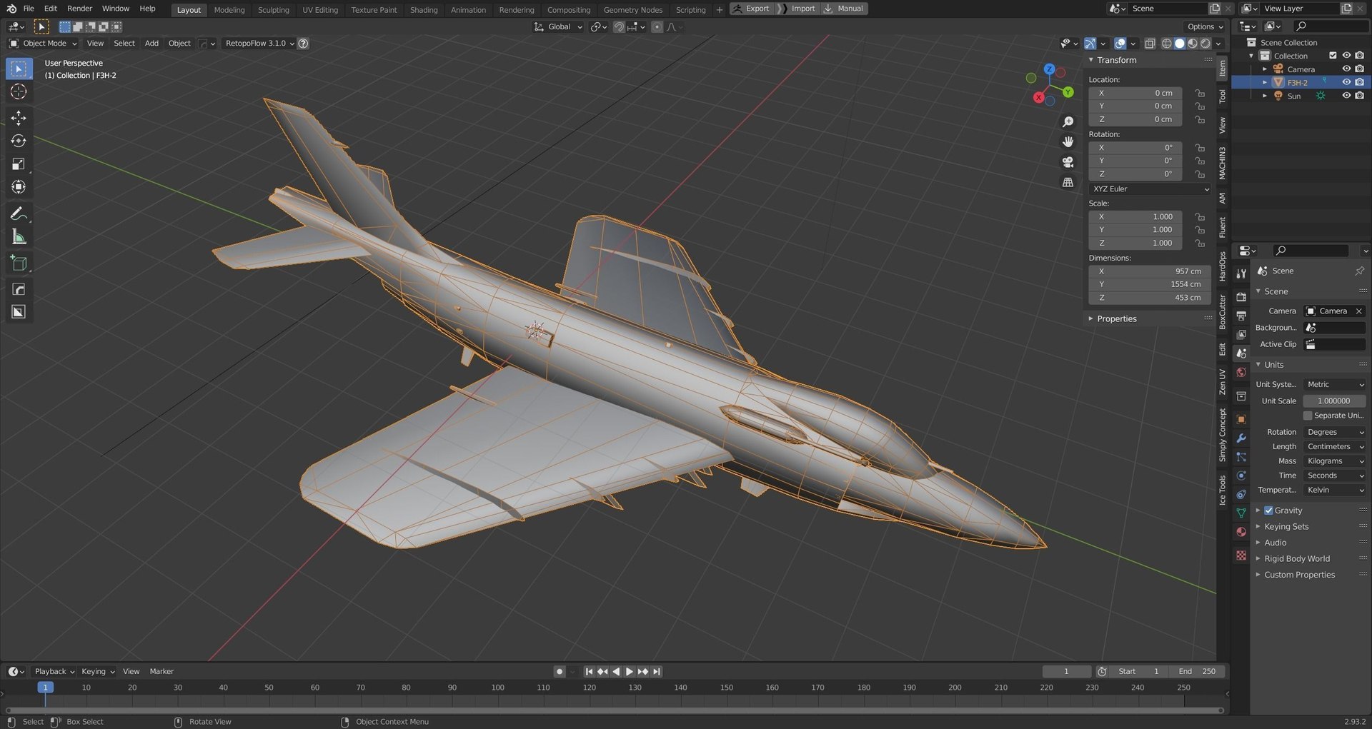 3D McDonnell F3H Demon Jet Fighter Hand Painted Game Model - TurboSquid ...