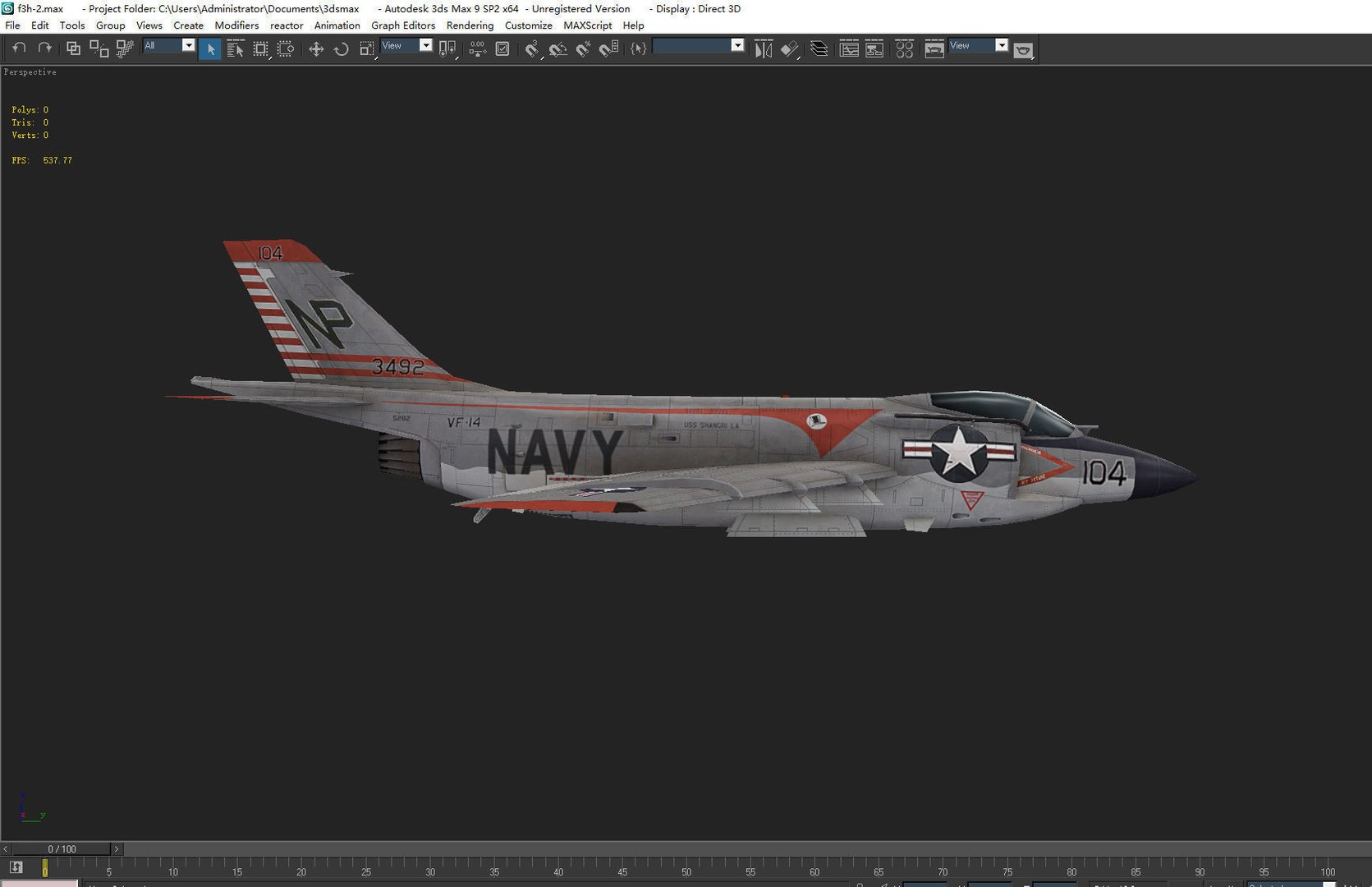 3D McDonnell F3H Demon Jet Fighter Hand Painted Game Model - TurboSquid ...