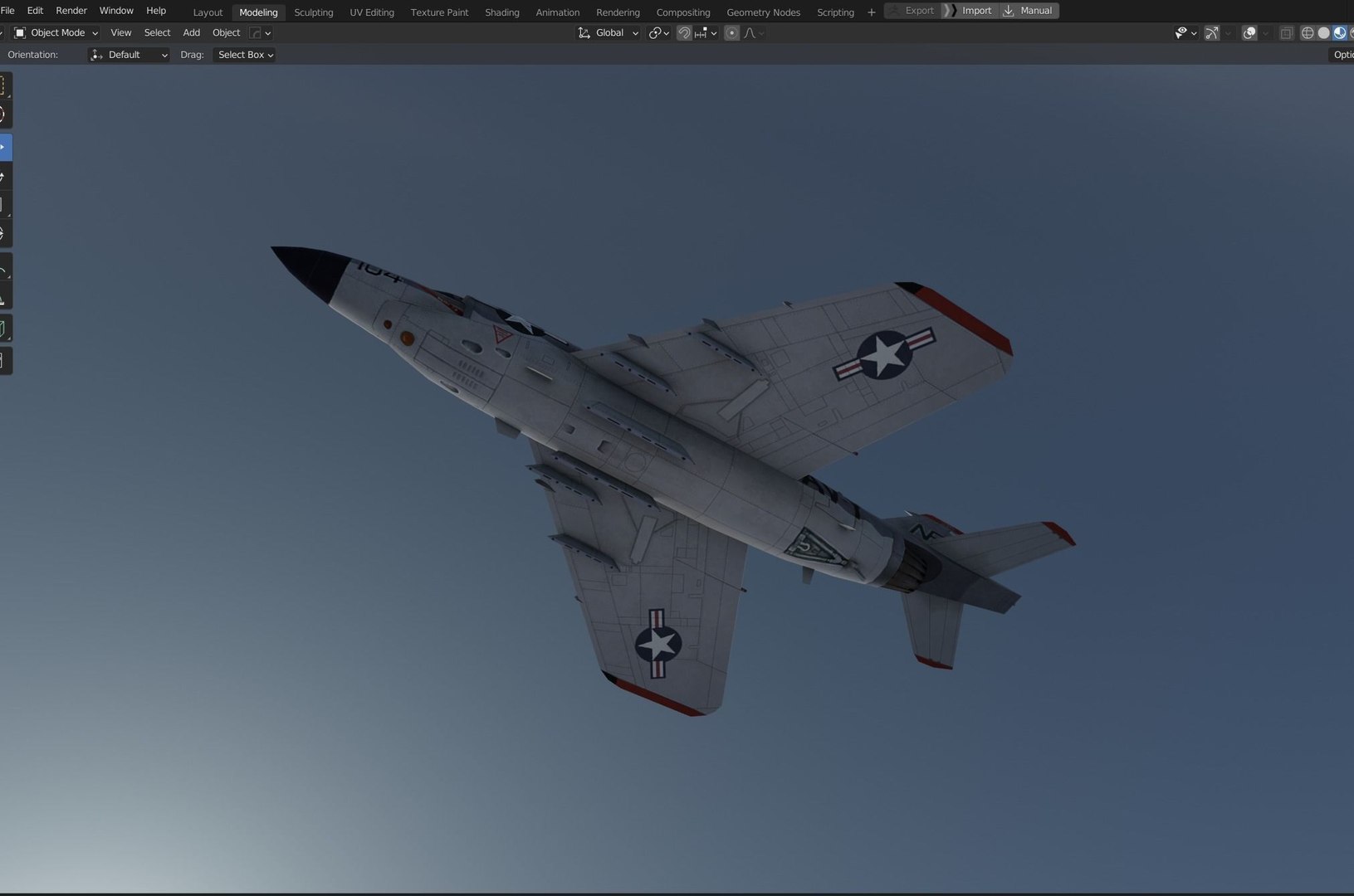 3D McDonnell F3H Demon Jet Fighter Hand Painted Game Model - TurboSquid ...