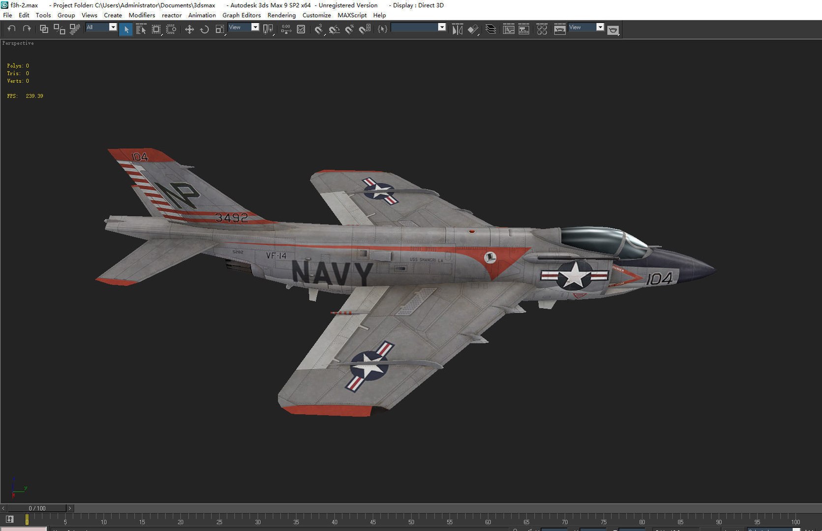 3D McDonnell F3H Demon Jet Fighter Hand Painted Game Model - TurboSquid ...