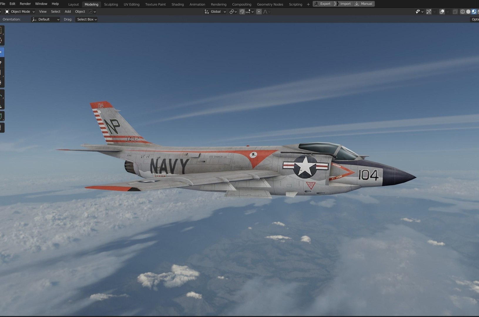 3D McDonnell F3H Demon Jet Fighter Hand Painted Game Model - TurboSquid ...