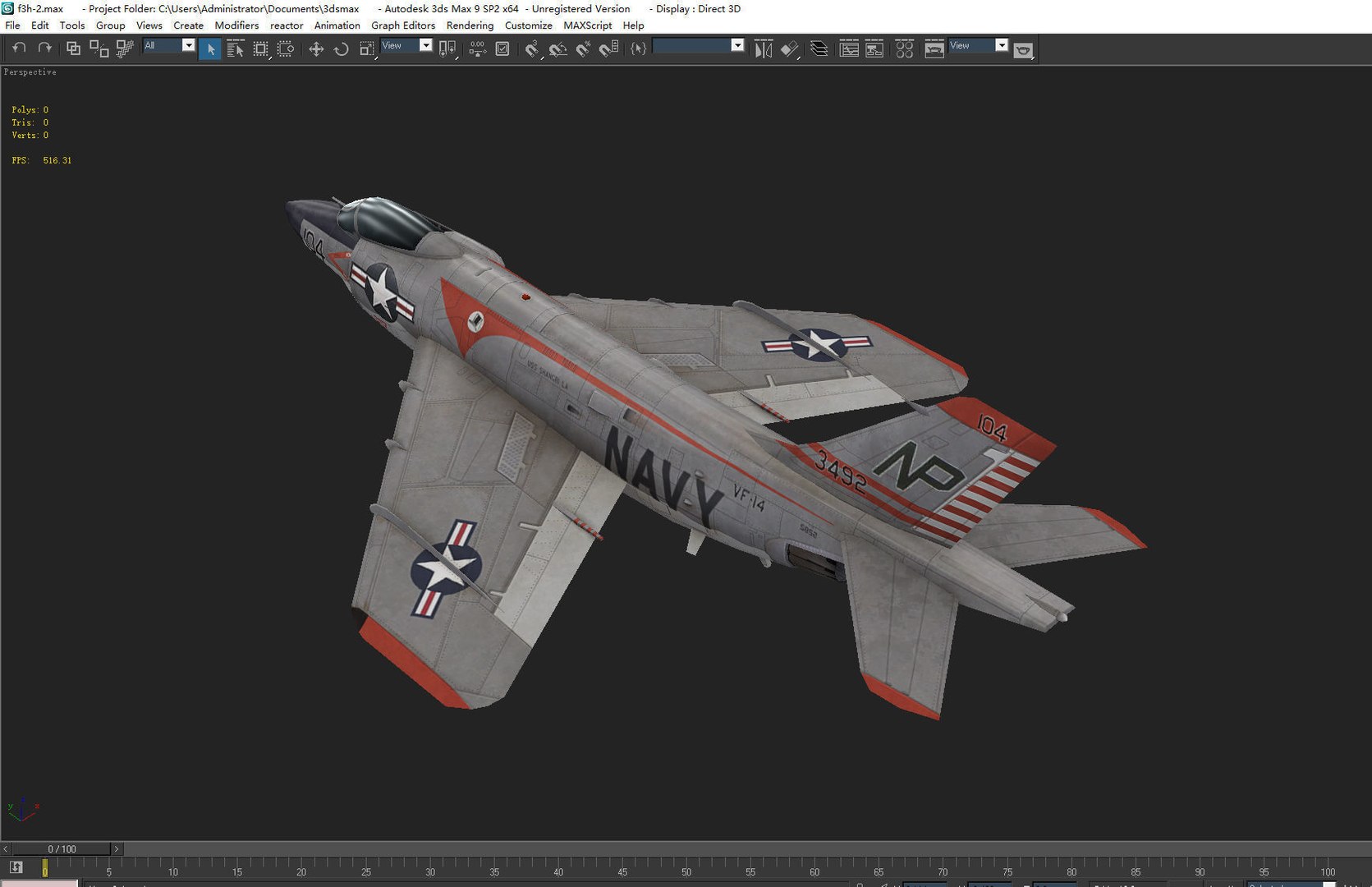 3D McDonnell F3H Demon Jet Fighter Hand Painted Game Model - TurboSquid ...