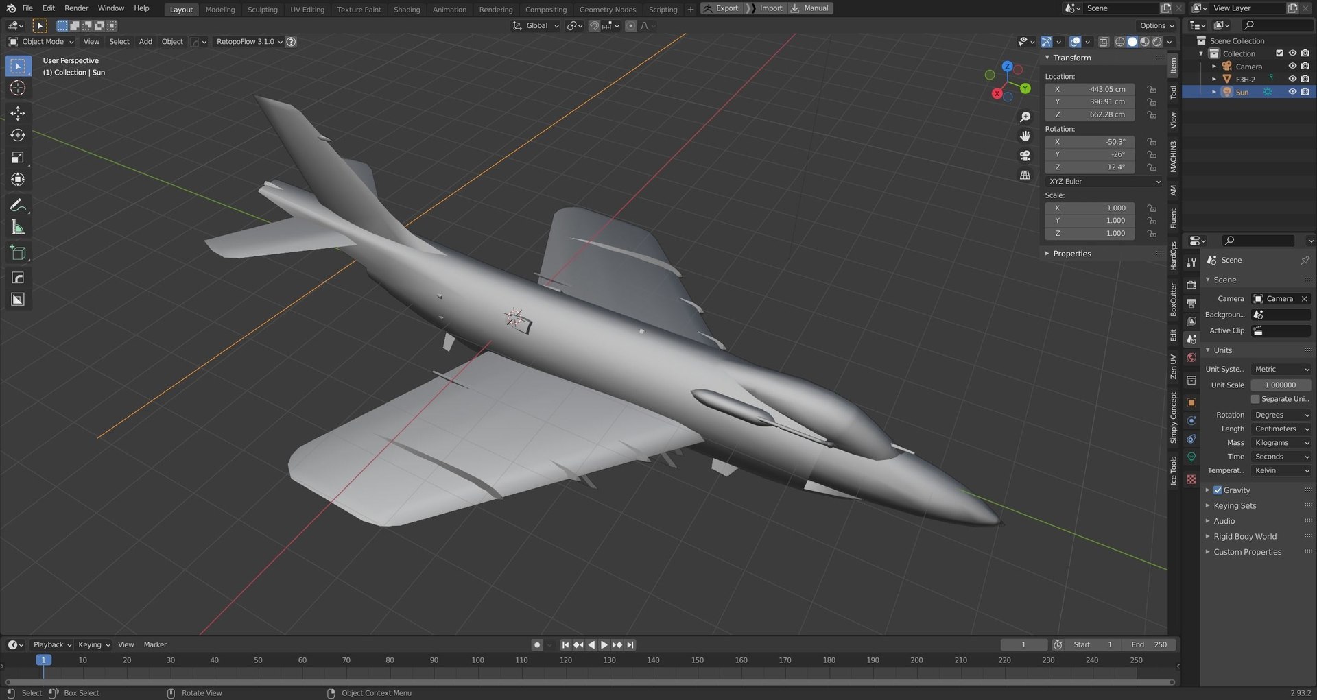 3D McDonnell F3H Demon Jet Fighter Hand Painted Game Model - TurboSquid ...