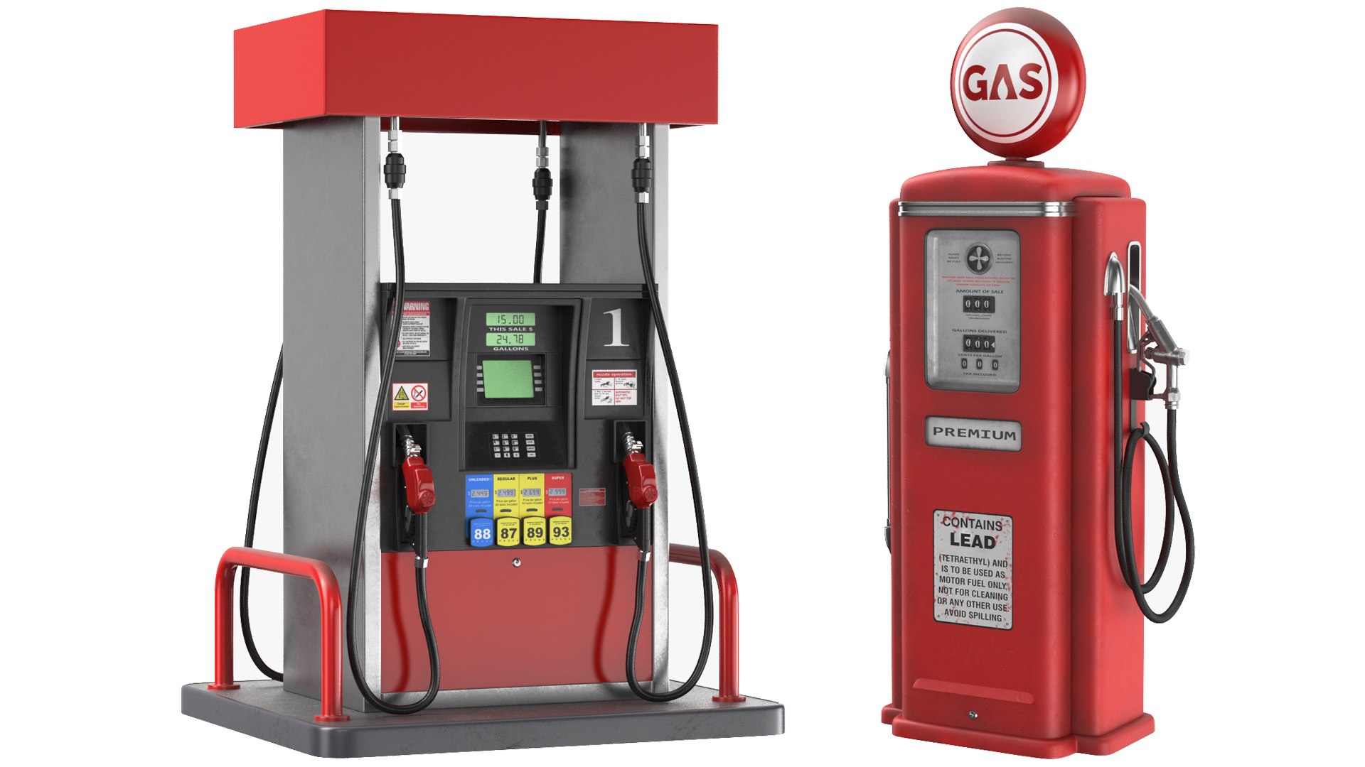 3D Two Detailed Gas Pumps - TurboSquid 2019953