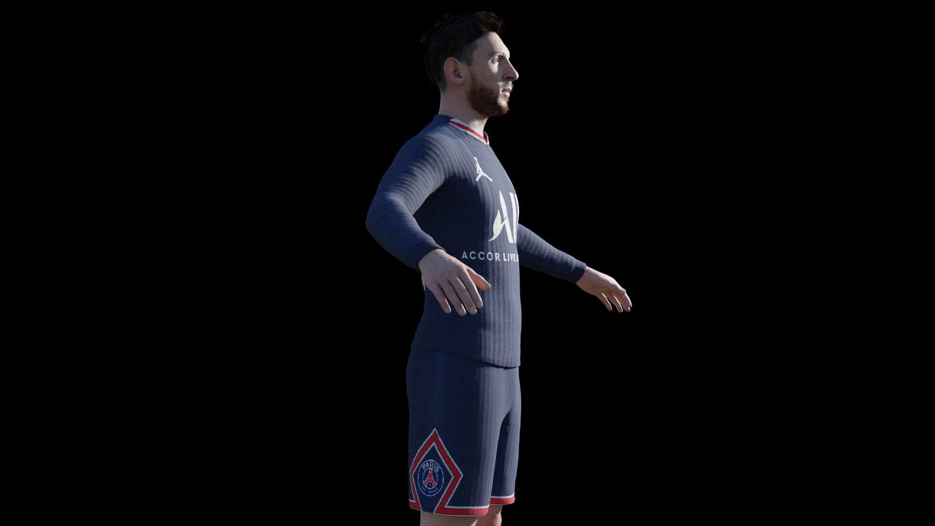 Lionel Messi New Paris Saint-Germain PSG Uniform 3d Model 3D ...