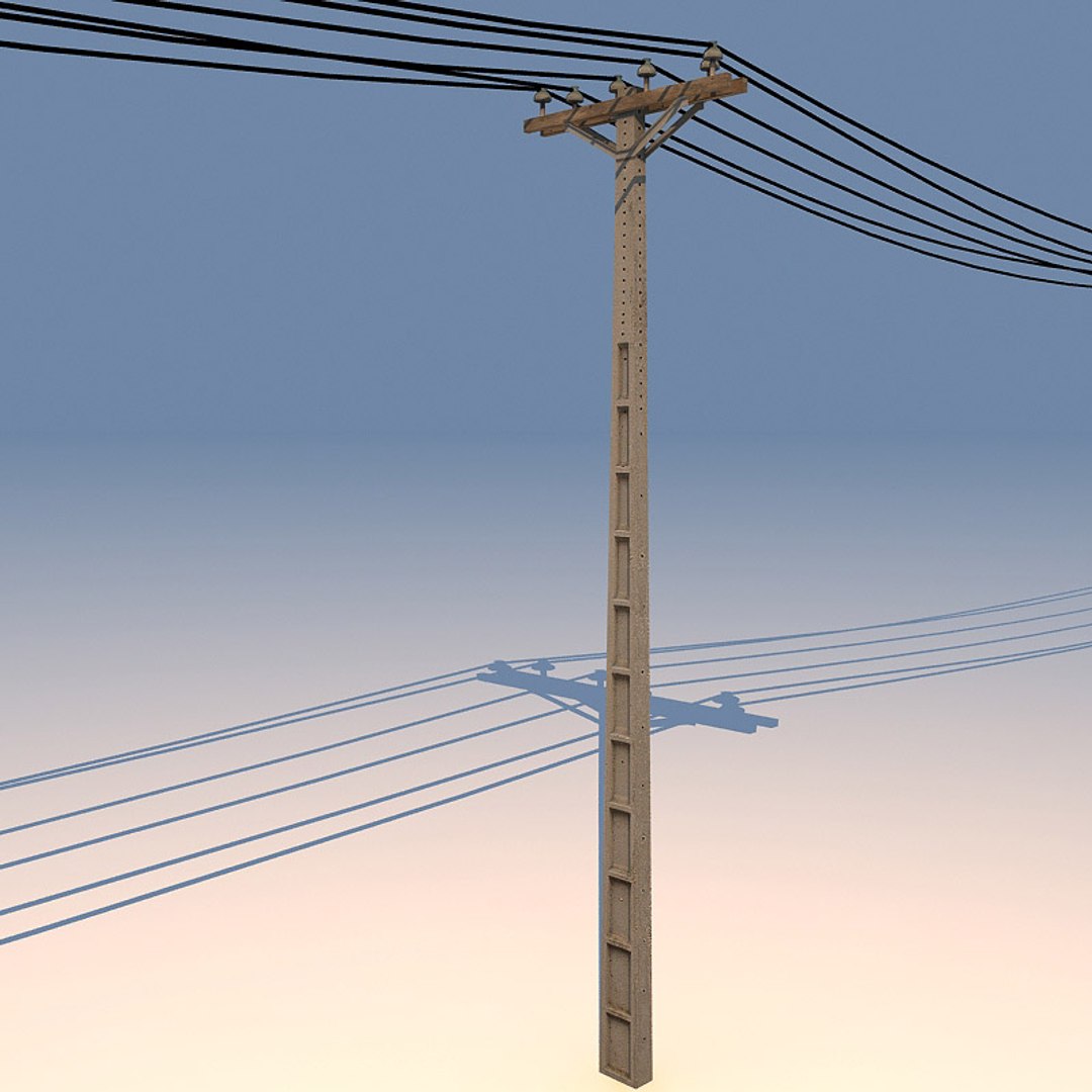 Concrete Powerline 01 3d 3ds