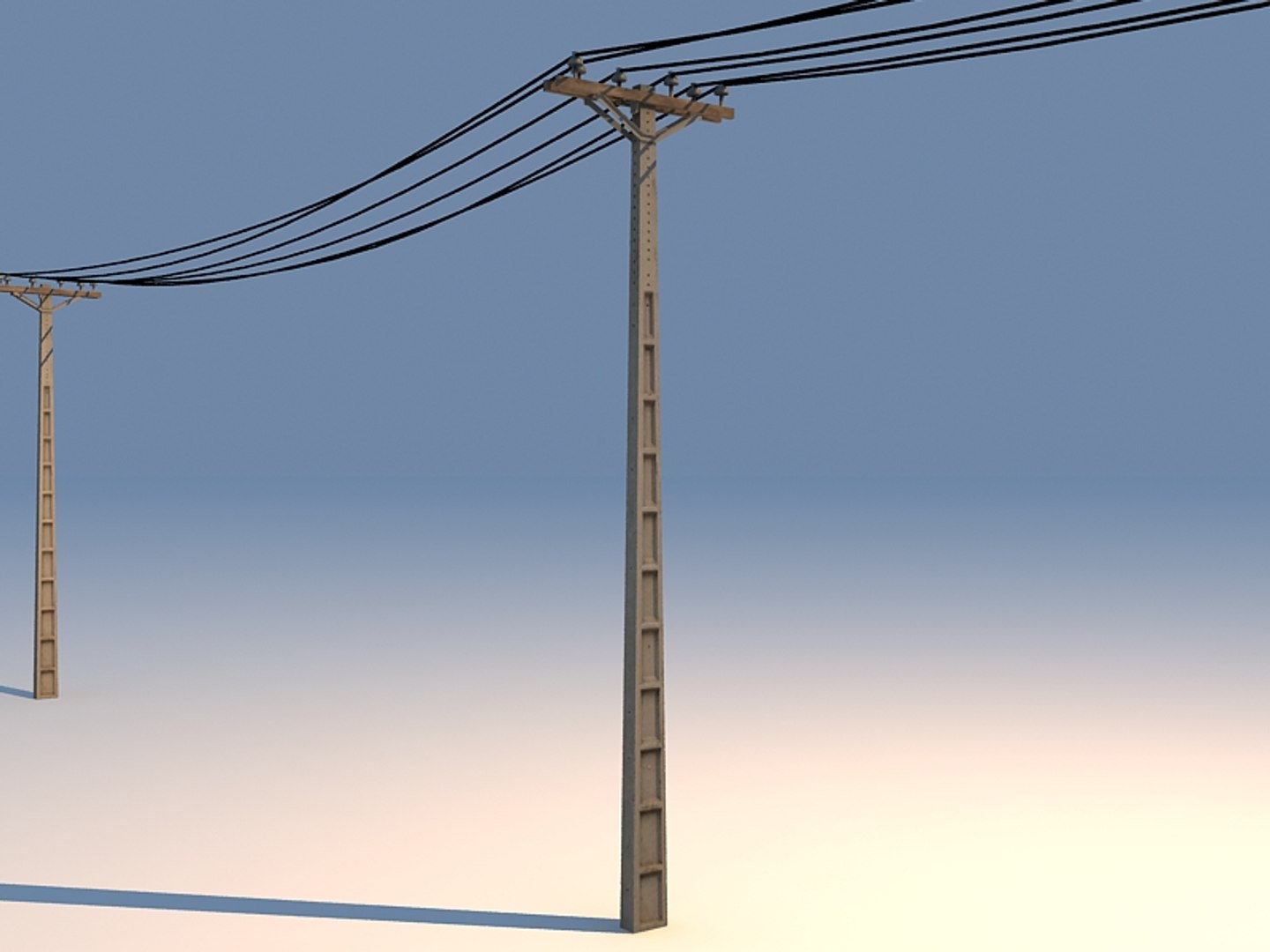 Concrete Powerline 01 3d 3ds