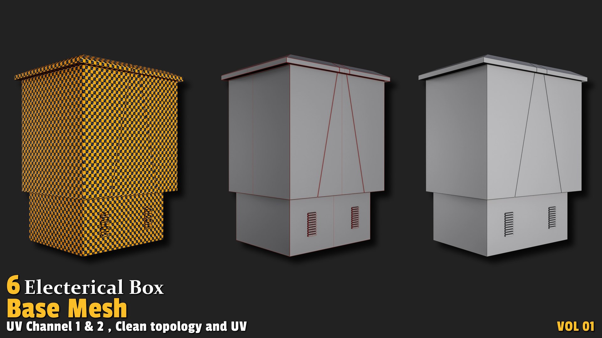6 Electrical Box Base Mesh Collection Vol01 3D - TurboSquid 2511607