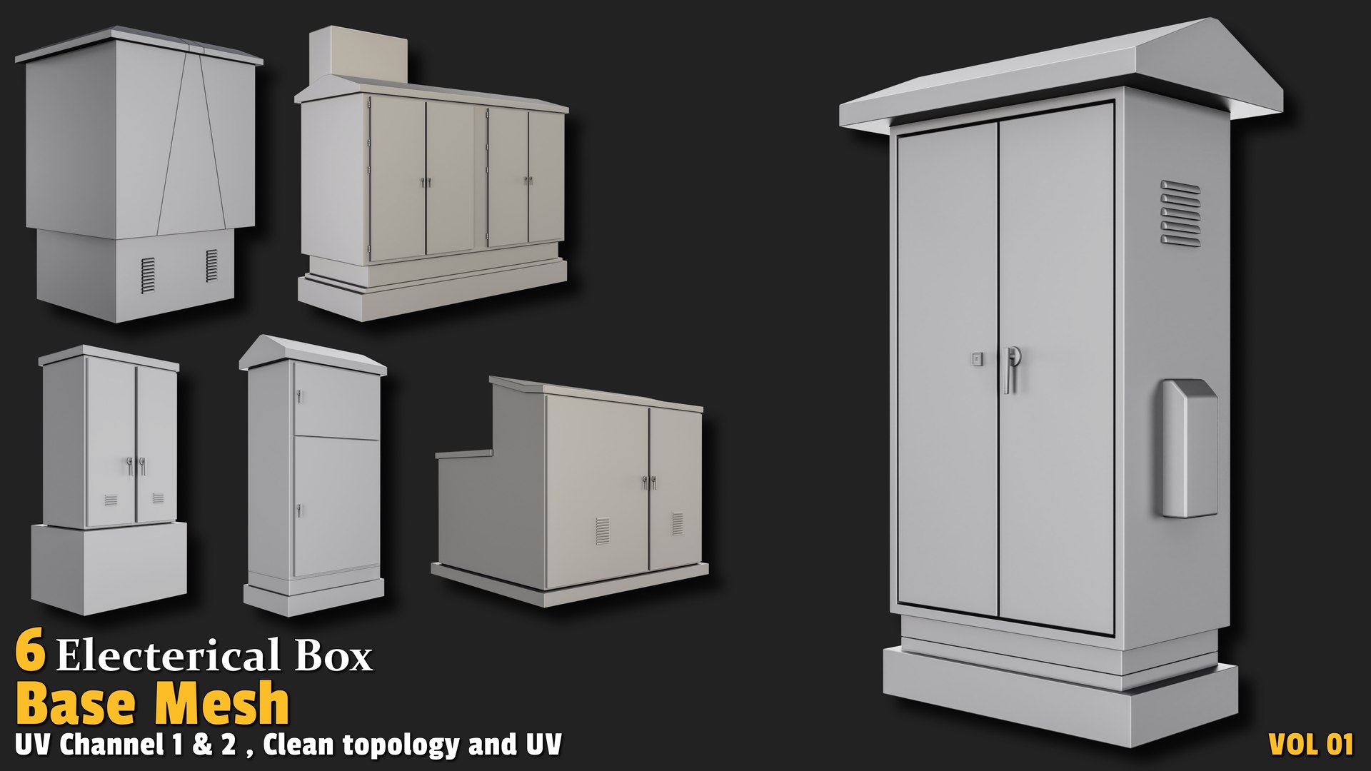 6 Electrical Box Base Mesh Collection Vol01 3D - TurboSquid 2511607