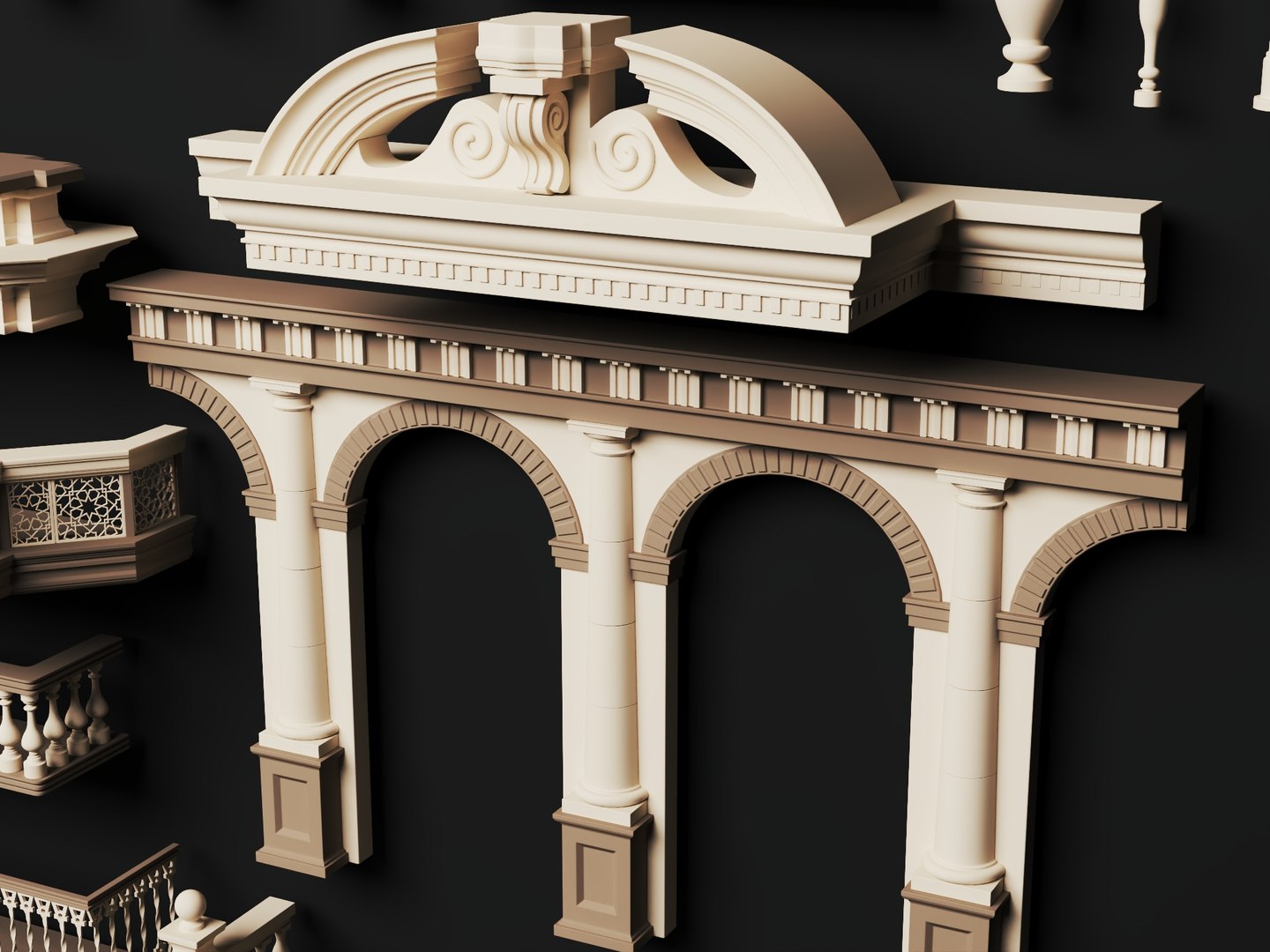 Neoclassical Architectural Elements Pack Model - TurboSquid 2520271