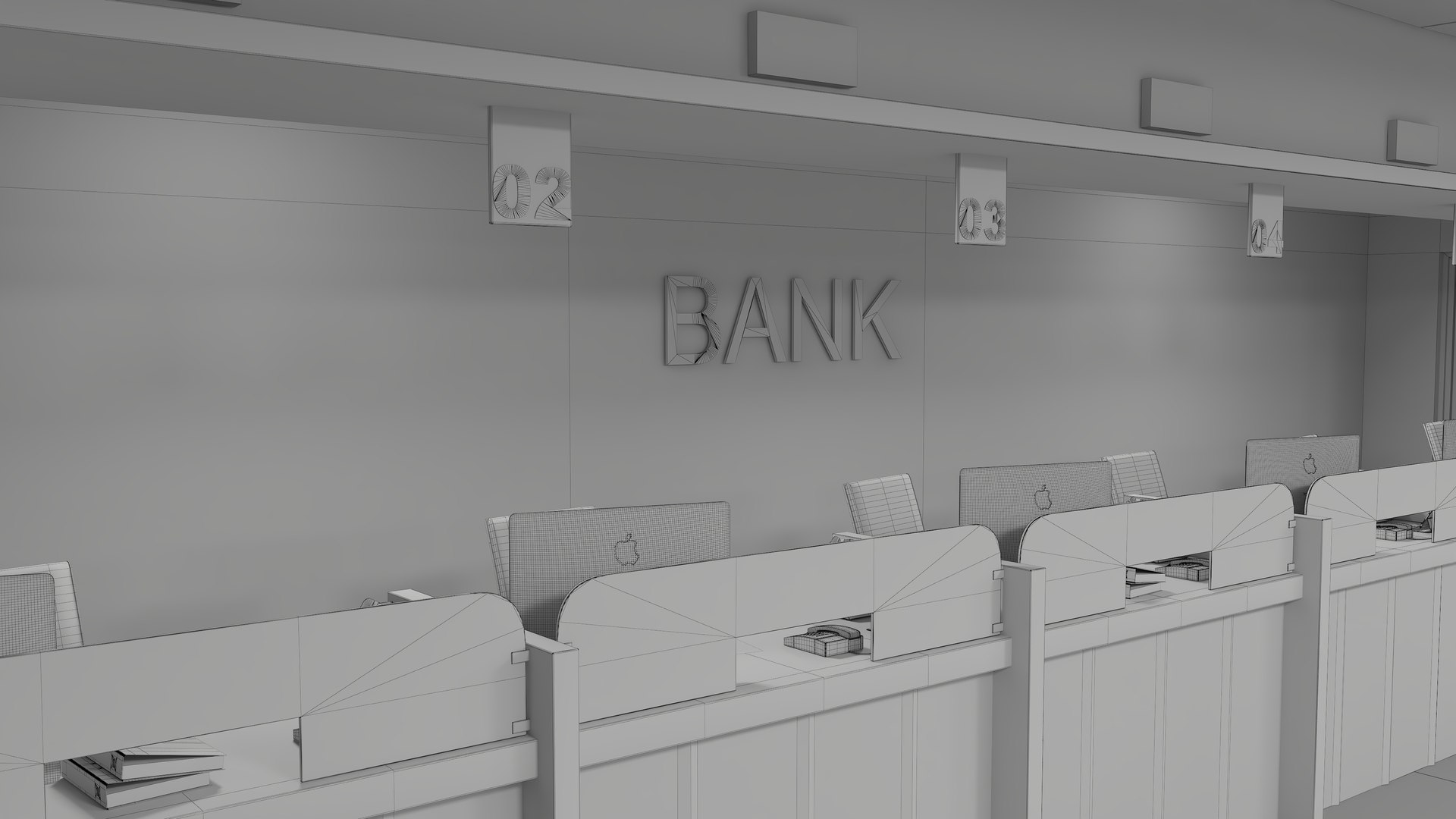 3D Bank Room Interior Model - TurboSquid 2260418