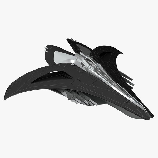modelo 3d Nave espacial futurista de combate espacial negra - TurboSquid 2243492