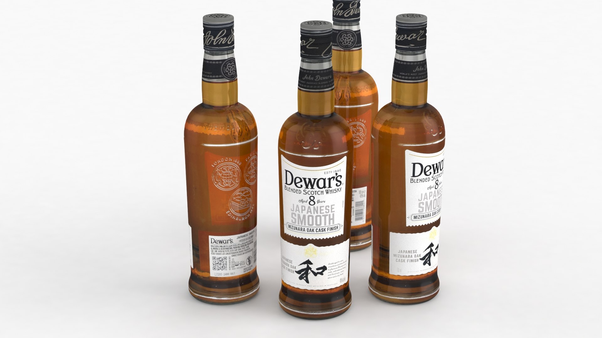 3D Model Alcohol Bottle Dewars Blended Scotch Whisky Japanese Smooth ...
