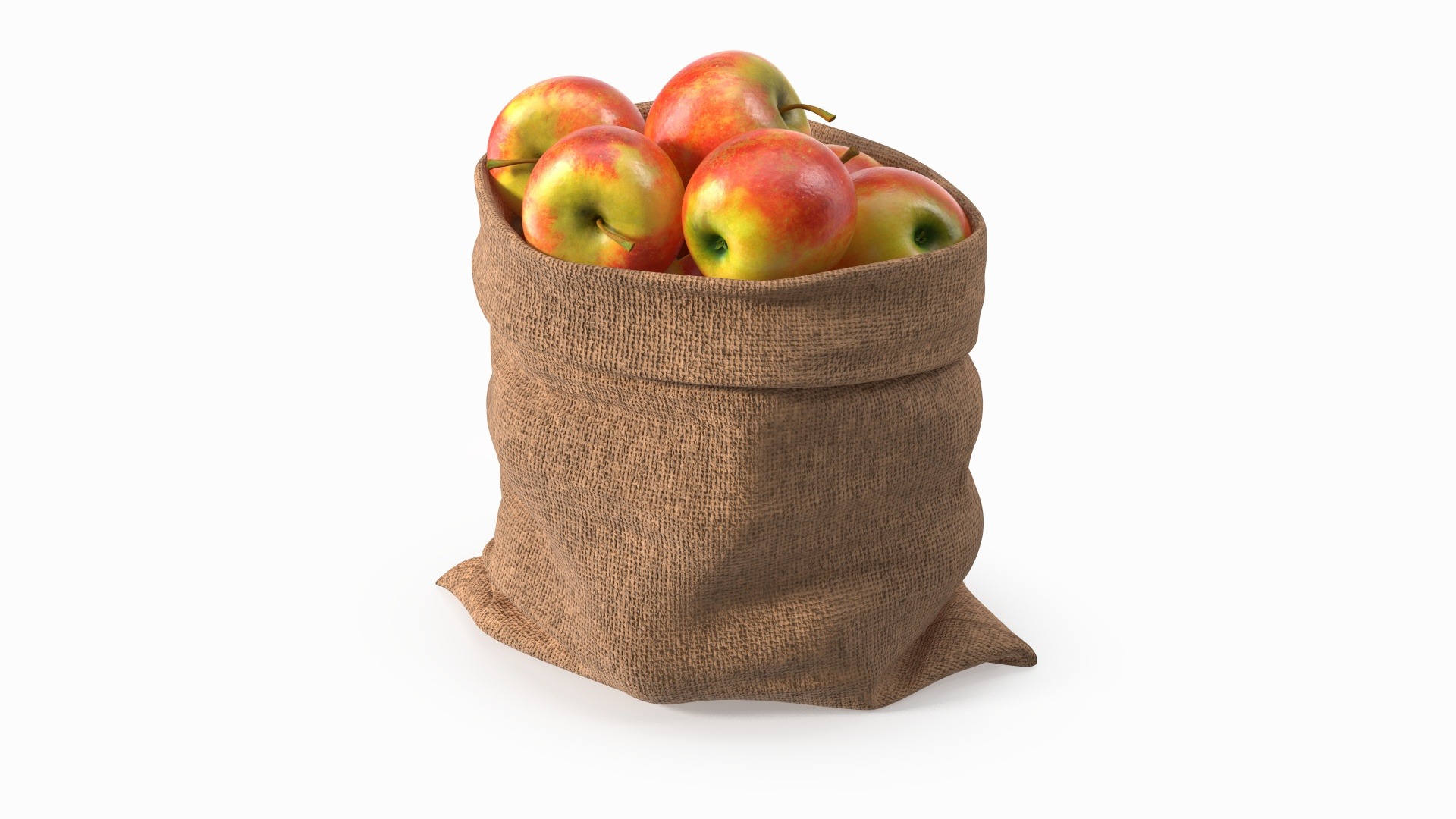 Burlap Apple Sack Full Red Yellow 3D Model - TurboSquid 2392851