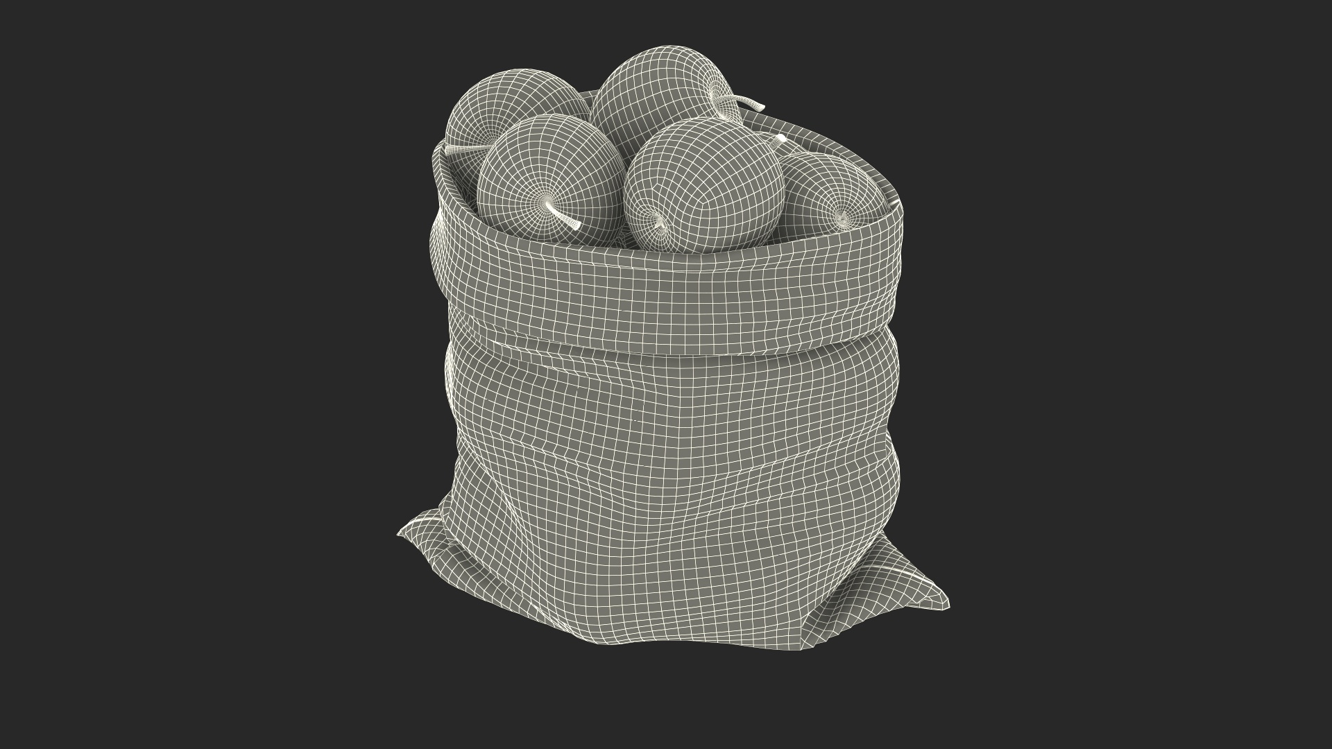 Burlap Apple Sack Full Red Yellow 3D Model - TurboSquid 2392851