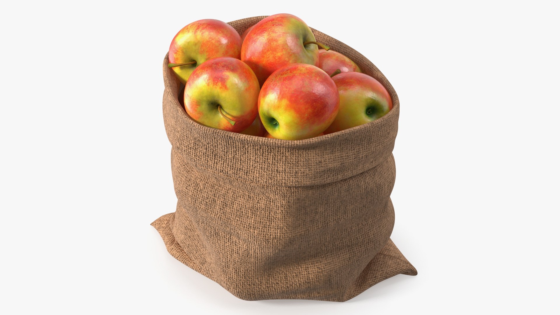 Burlap Apple Sack Full Red Yellow 3D Model - TurboSquid 2392851