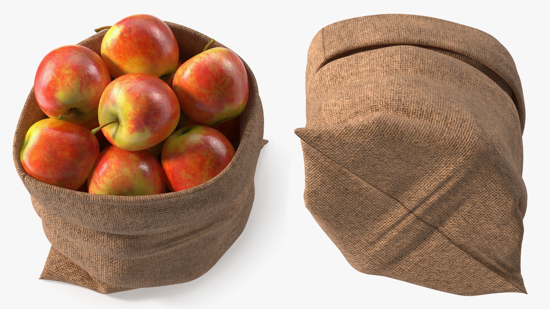 Burlap Apple Sack Full Red Yellow 3D Model - TurboSquid 2392851
