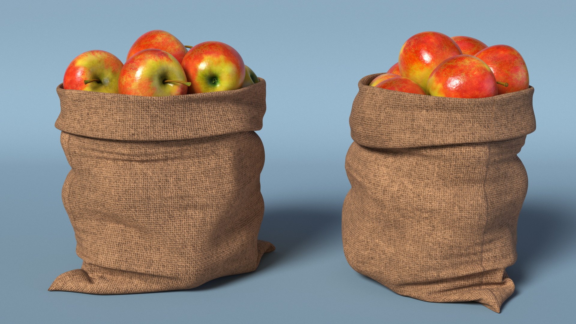Burlap Apple Sack Full Red Yellow 3D Model - TurboSquid 2392851